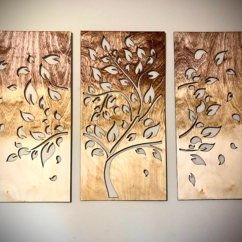 Wood Triptych Wall Art - Etsy