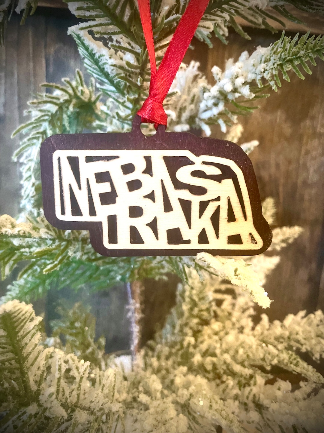 Nebraska Word Art 2-layer Ornament Laser Cut Wood Ornament, Nebraska ...