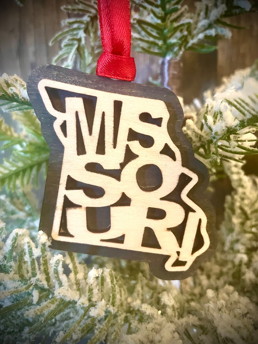 Missouri Word Art 2-layer Ornament Laser Cut Wood Ornament, Missouri ...