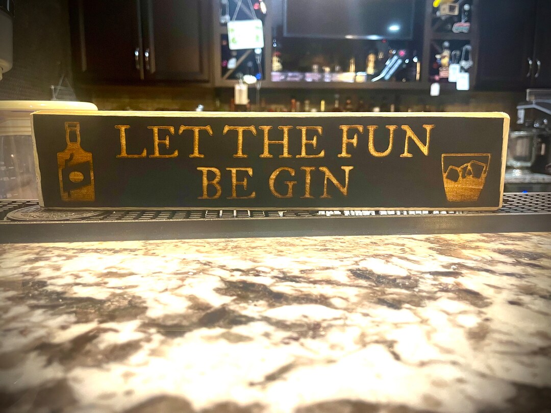 Funny Bar Sign Let the Fun Be GIN - Etsy