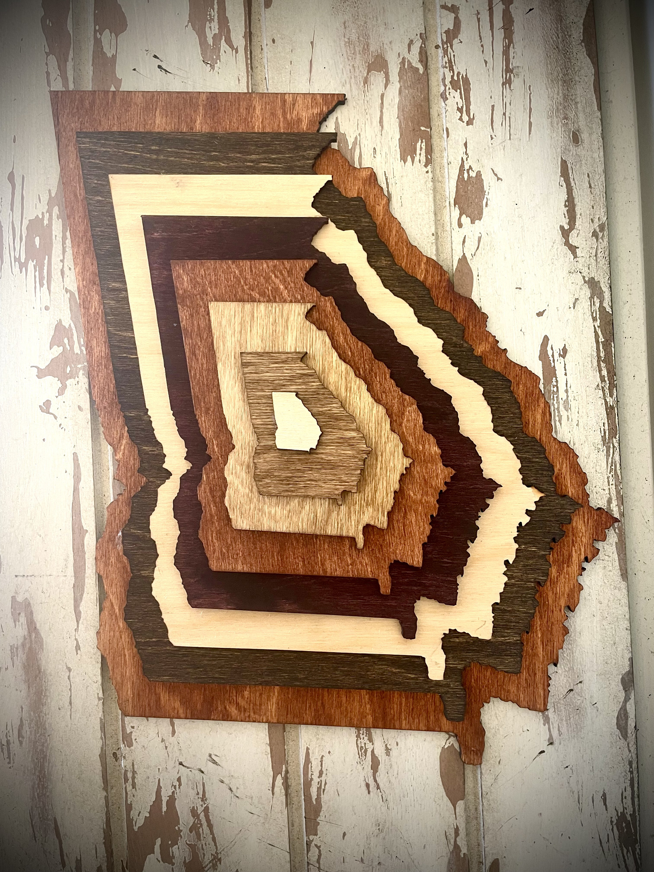 Georgia Stacked State Wood 3D Table Art Wall Art - Etsy