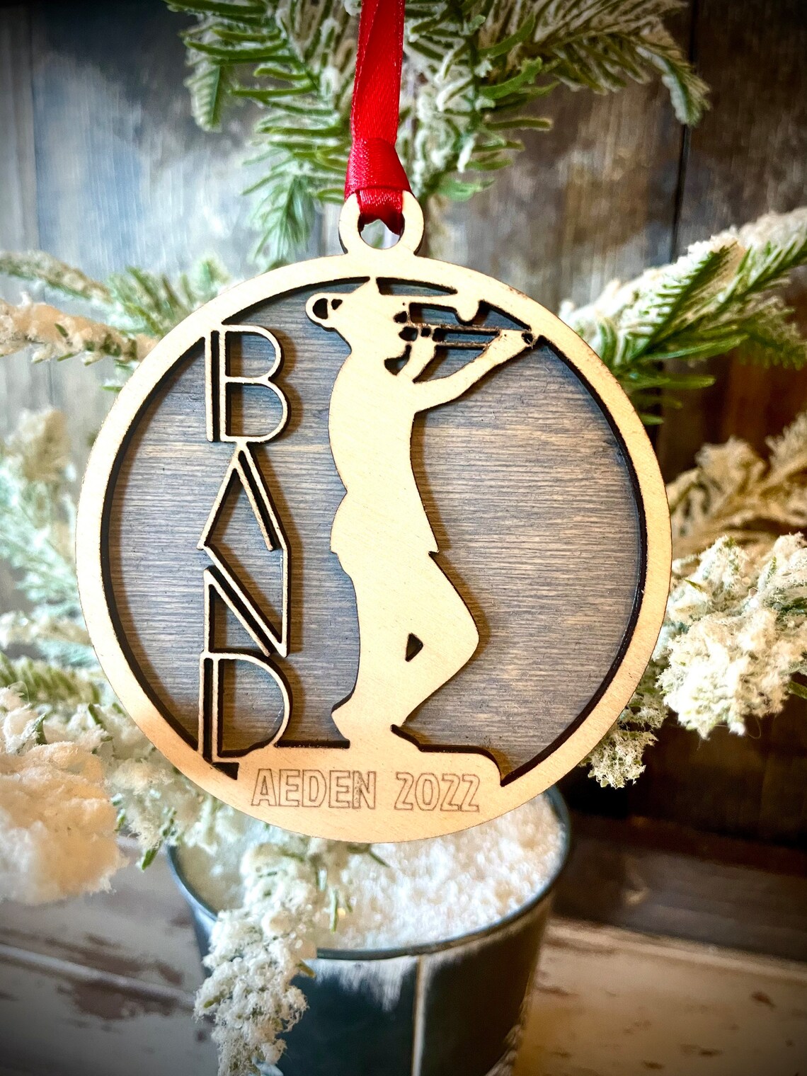 Marching Band Trombone Player 2-layer Personalized Laser Cut Wood ...