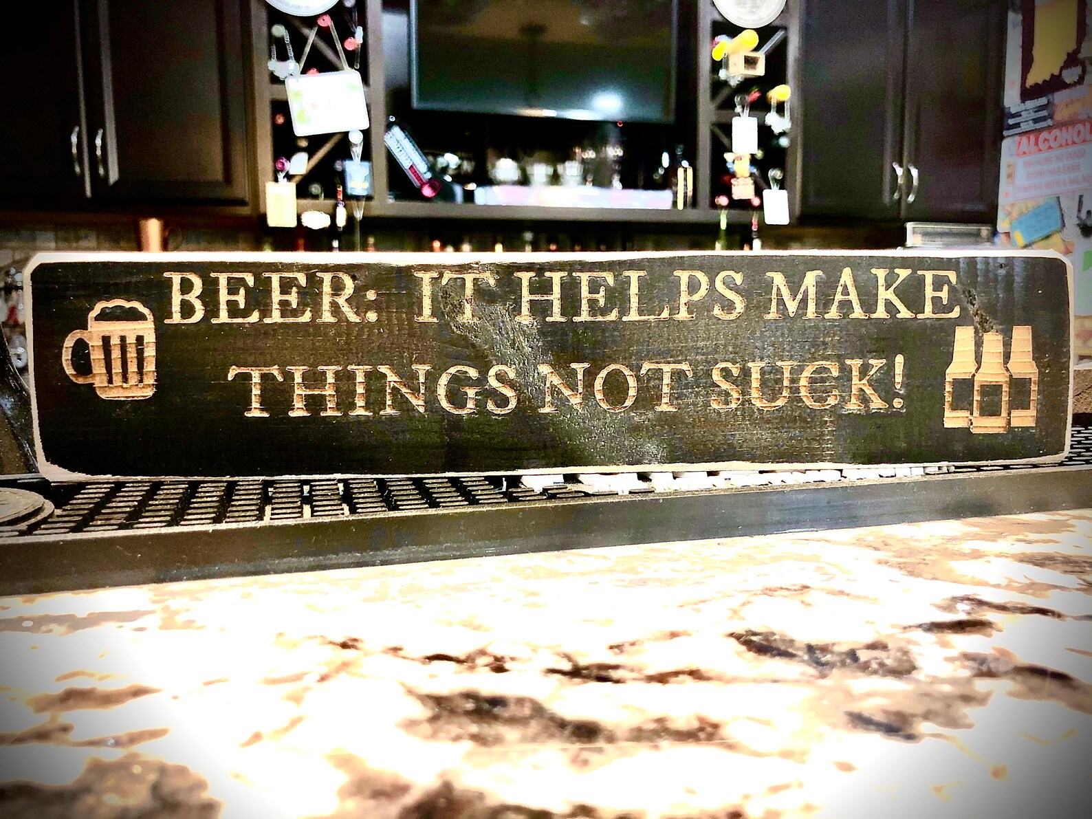 Funny Bar Sign Beer: It Helps Make Things Not Suck - Etsy