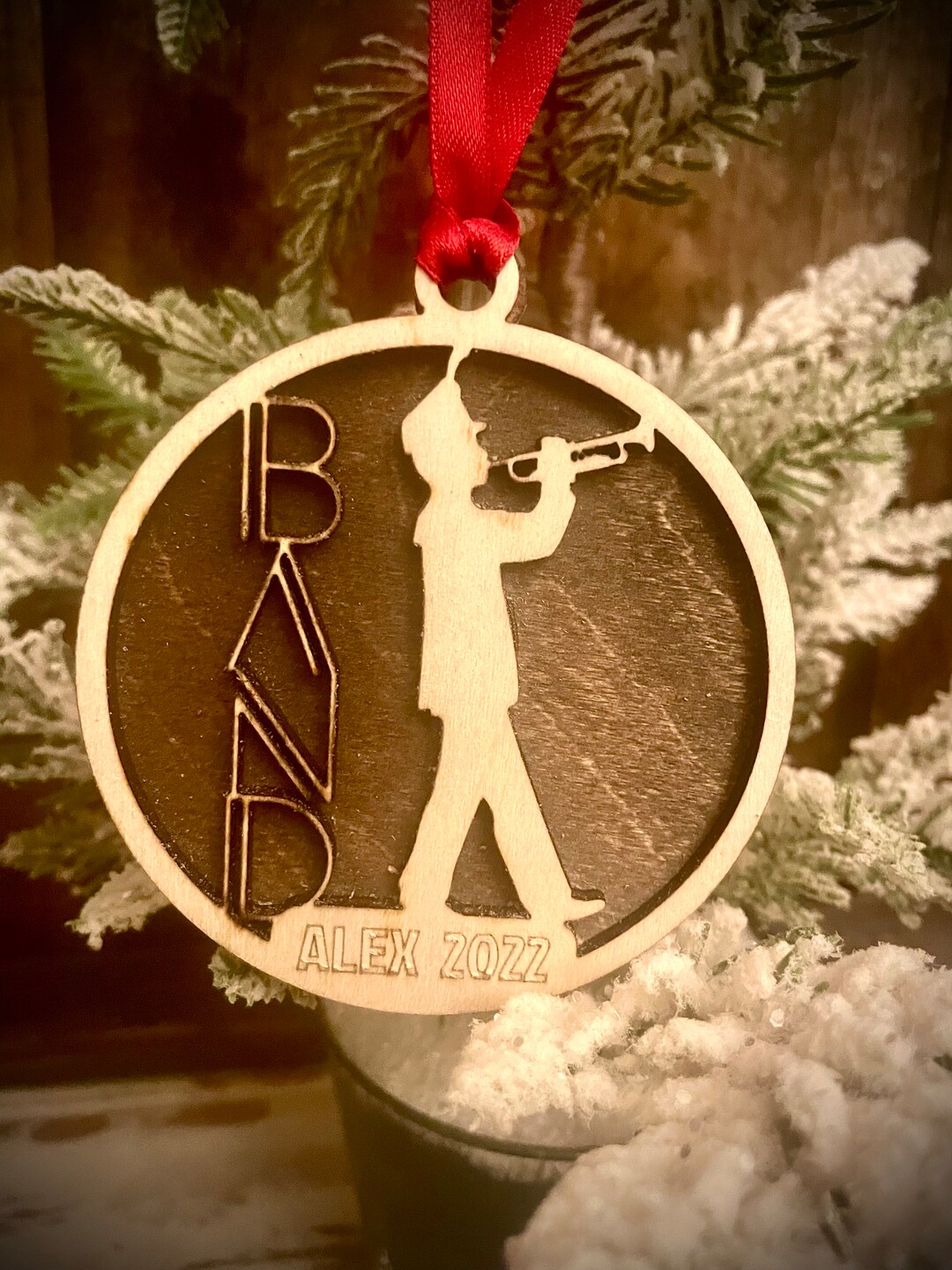 Marching Band Trumpet Player 2-layer Personalized Laser Cut Wood ...