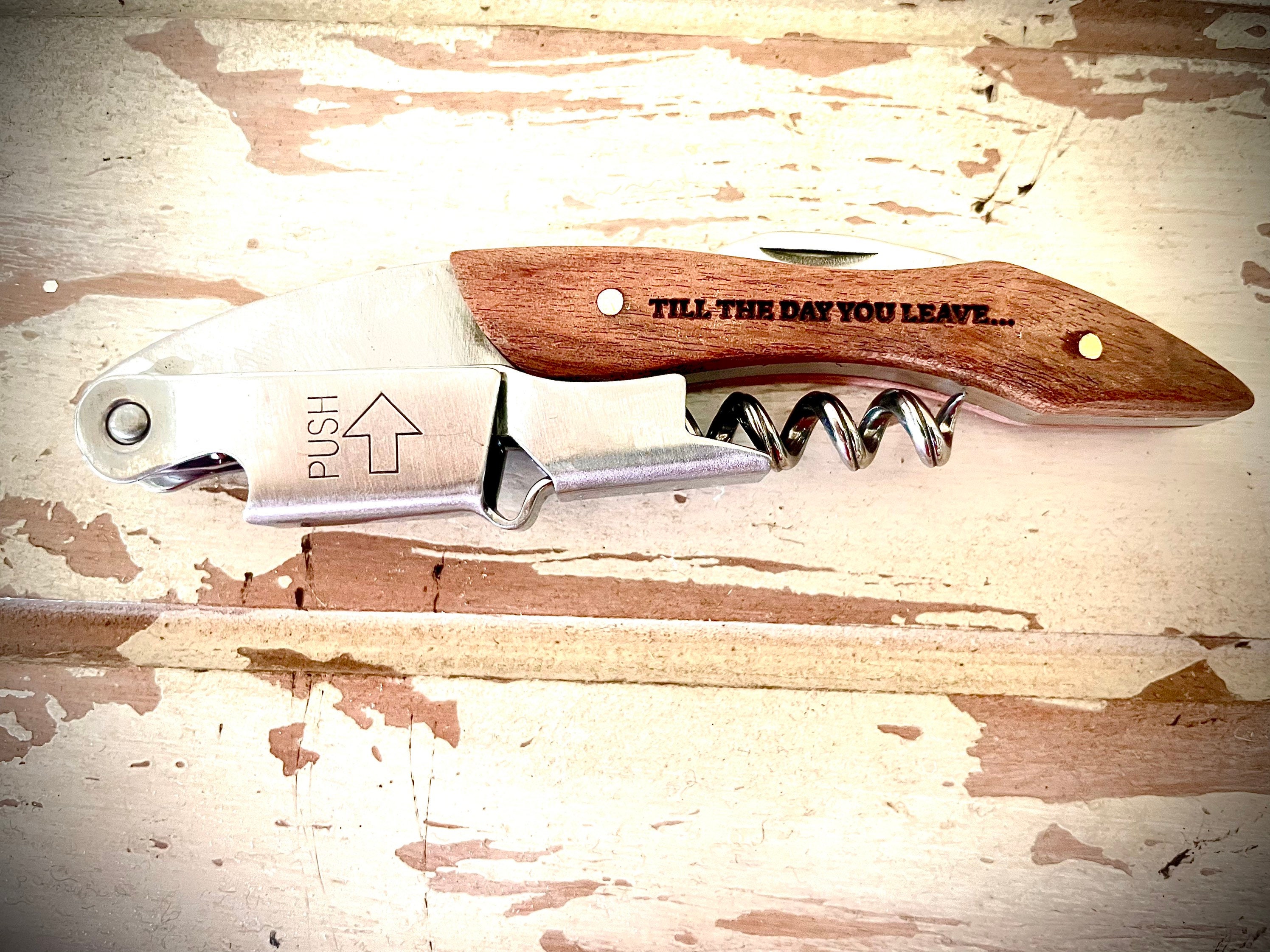 Custom Engraved Wood Wine Key Wine Opener Corkscrew - Etsy