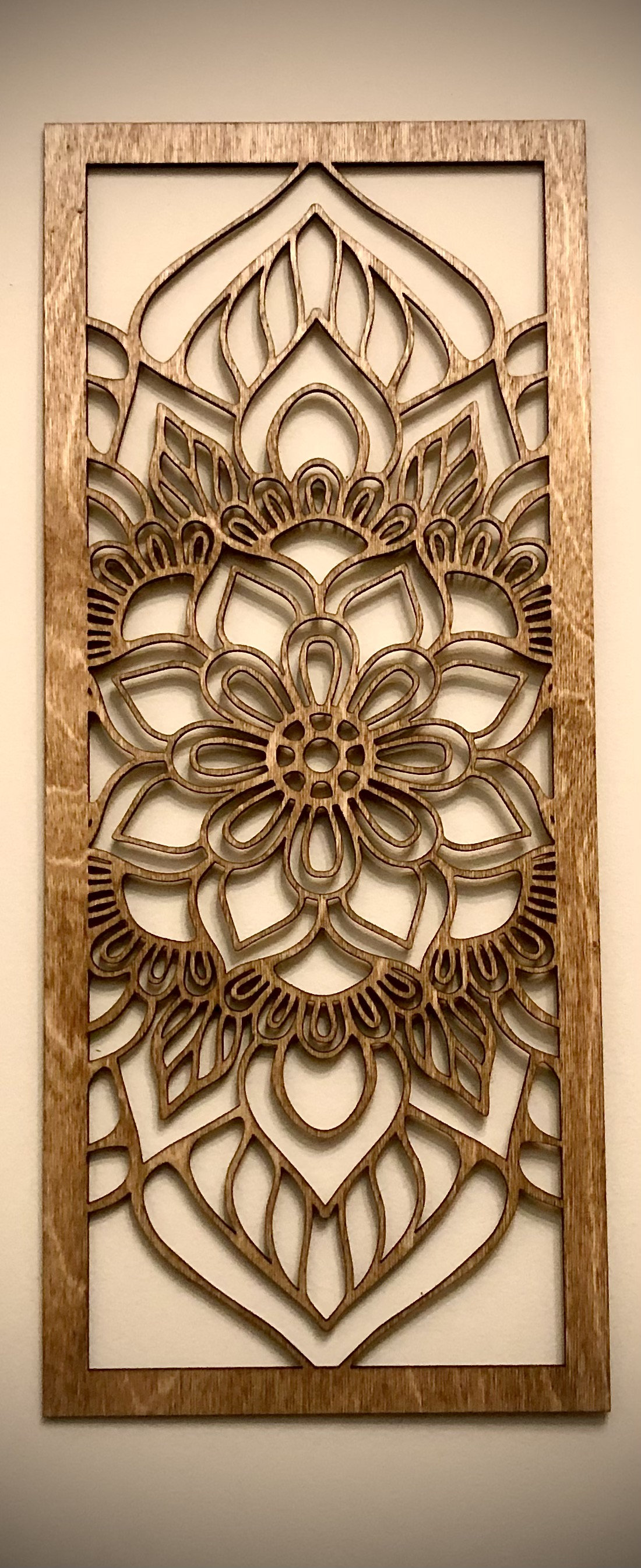 Flower Mandala Wood Wall Art, 3 Panel in Available in Multiple Sizes ...