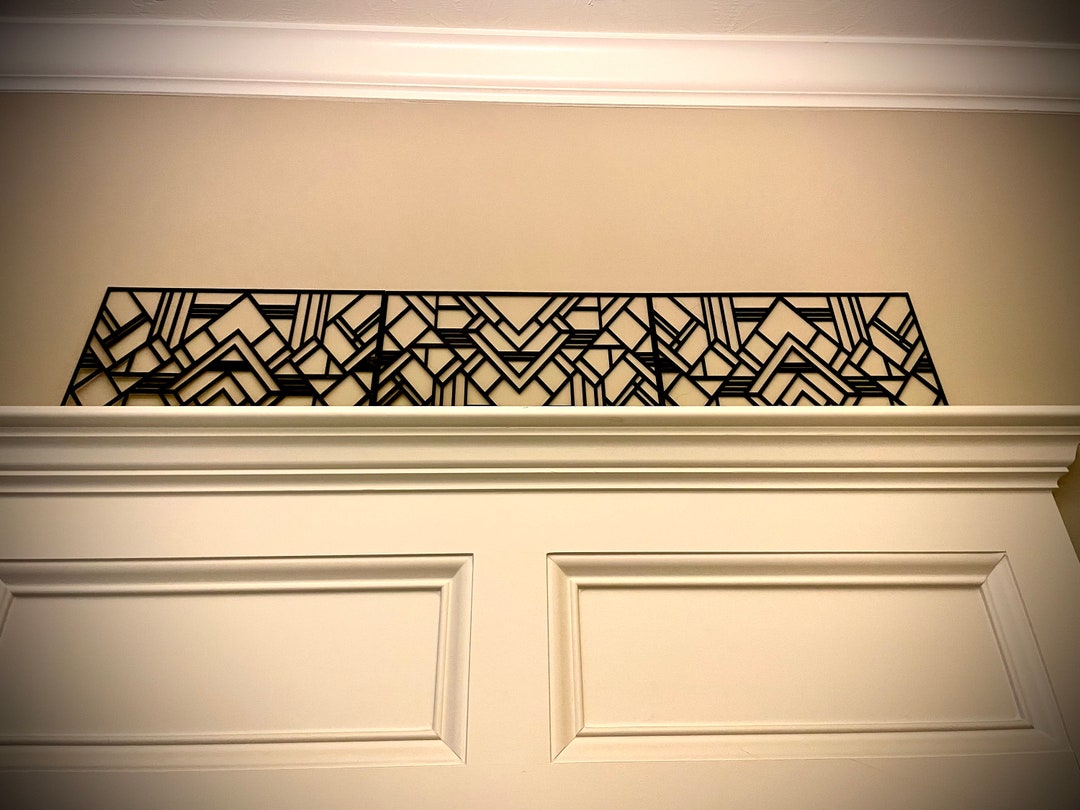 3 Piece Door or Window Transom Accent / Embellishment in Natural or 11 ...