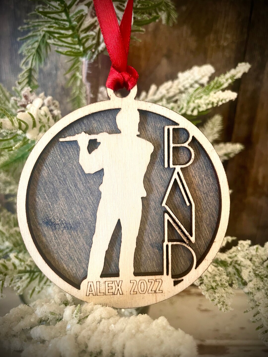 Marching Band Flute Player 2-layer Personalized Laser Cut Wood ...