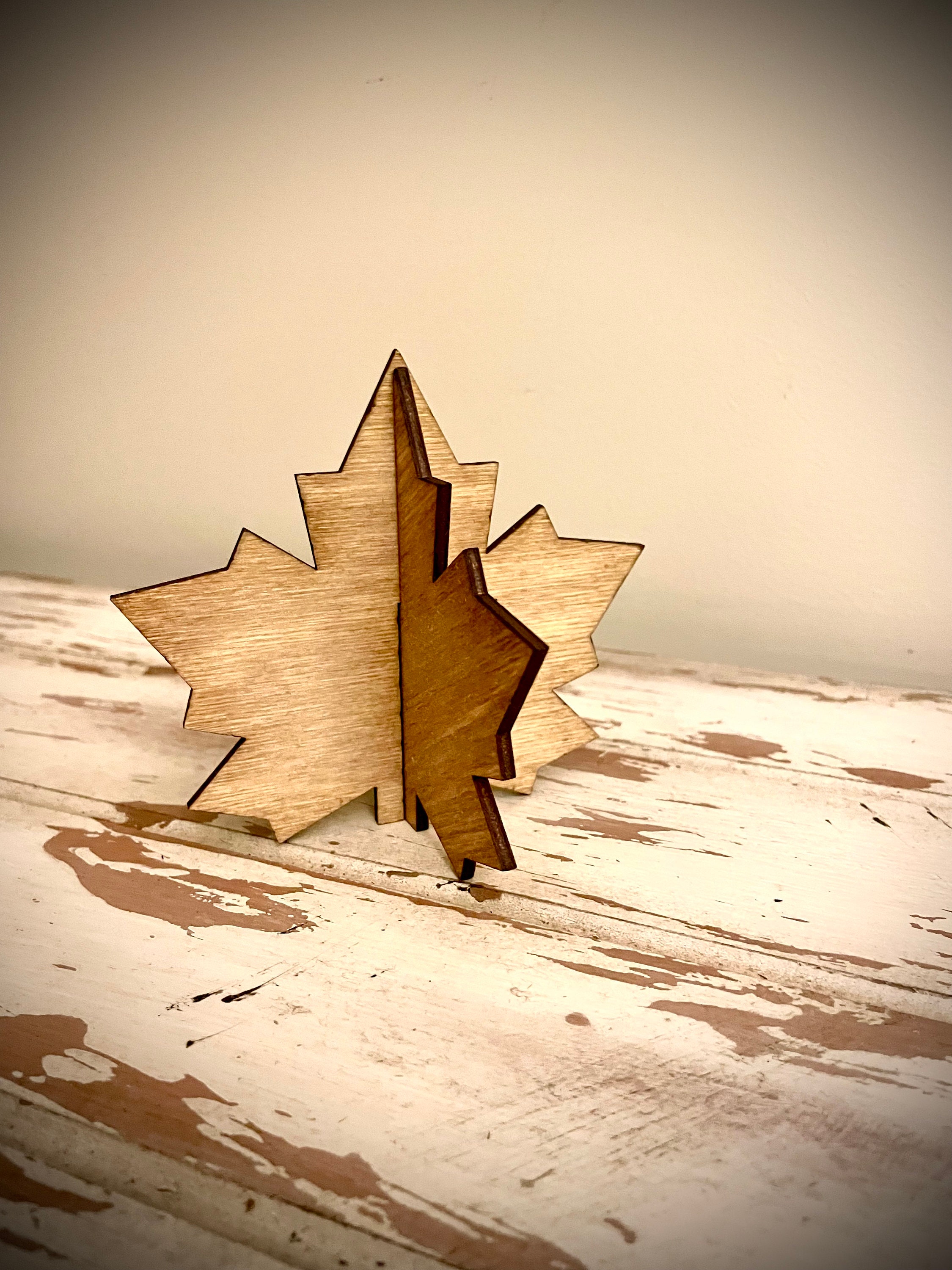 Maple Leaf Wooden Tabletop Decor Available in 3 Sizes and 12 | Etsy