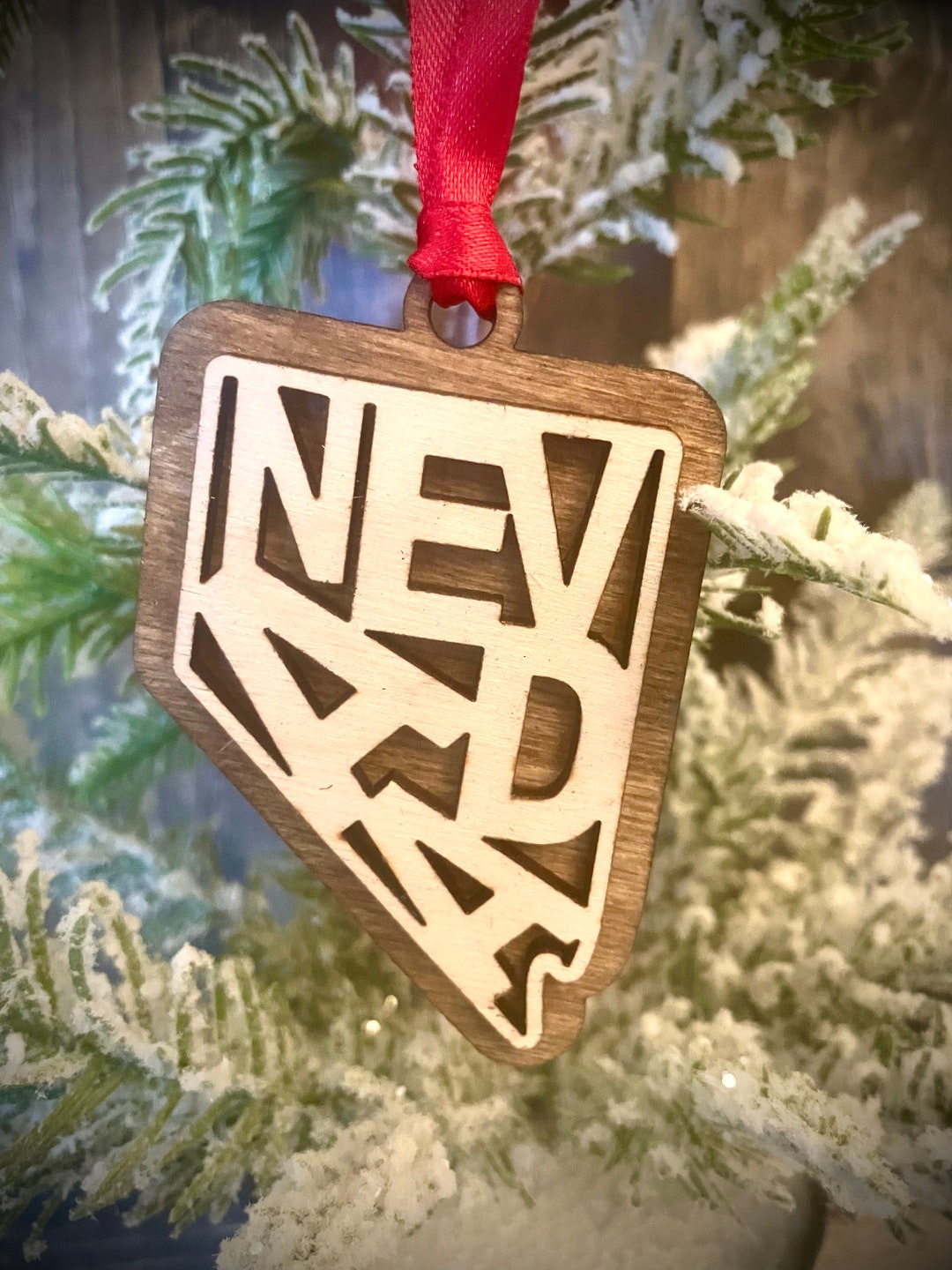 Nevada Word Art 2-layer Ornament Laser Cut Wood Ornament, Nevada Gift ...