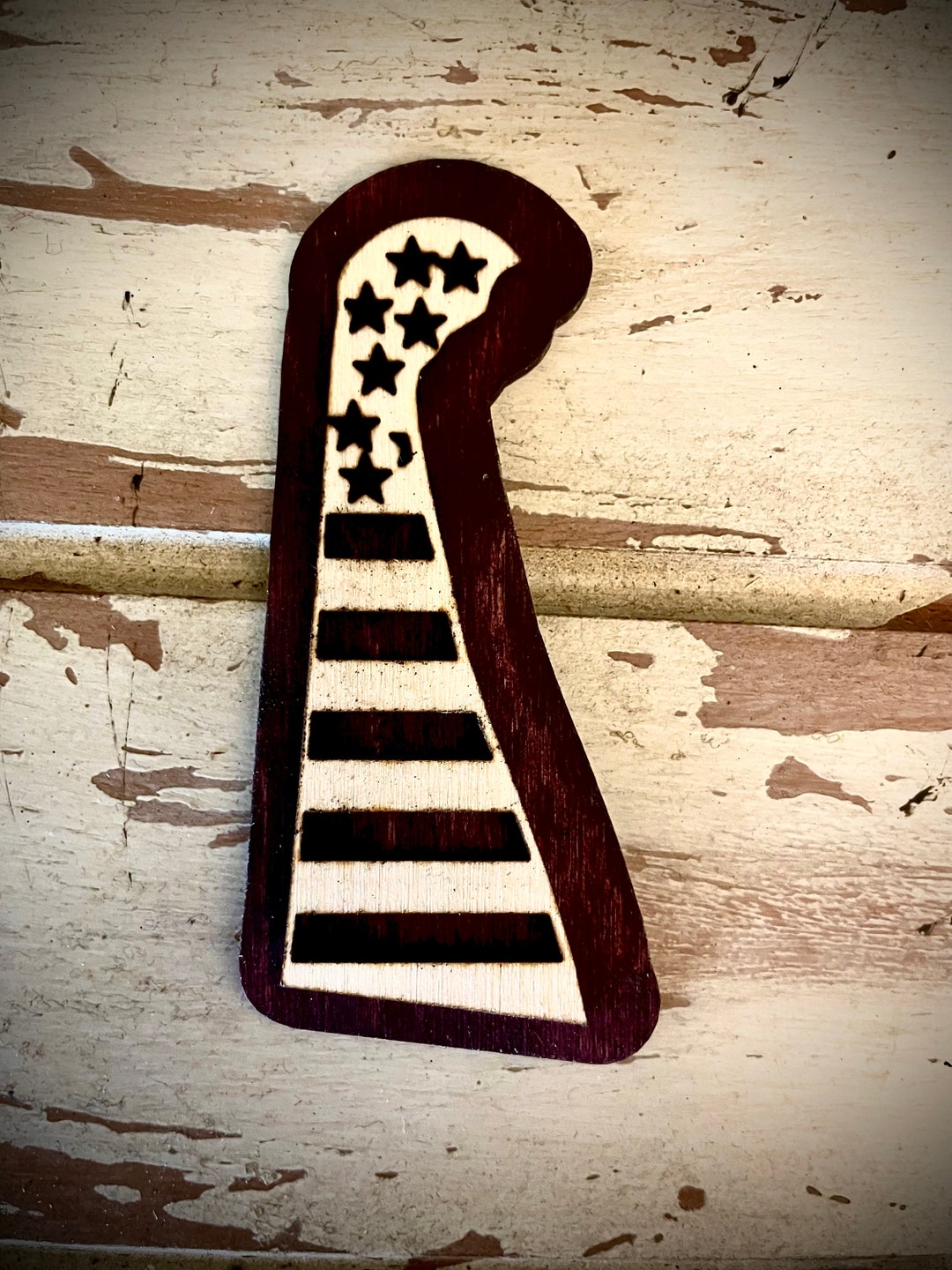 Delaware US Flag 2-layer State Outline Wood Magnet Laser Cut Available ...