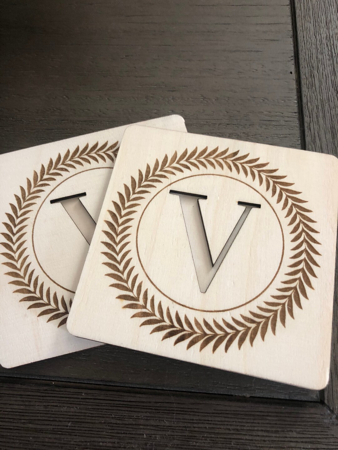 Coaster Monogram -set of 4 - Etsy