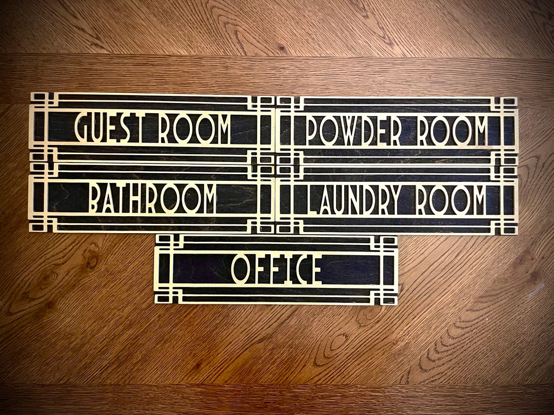Frank Lloyd Wright-inspired Art Deco Gatsby Room Sign-office, Guest ...