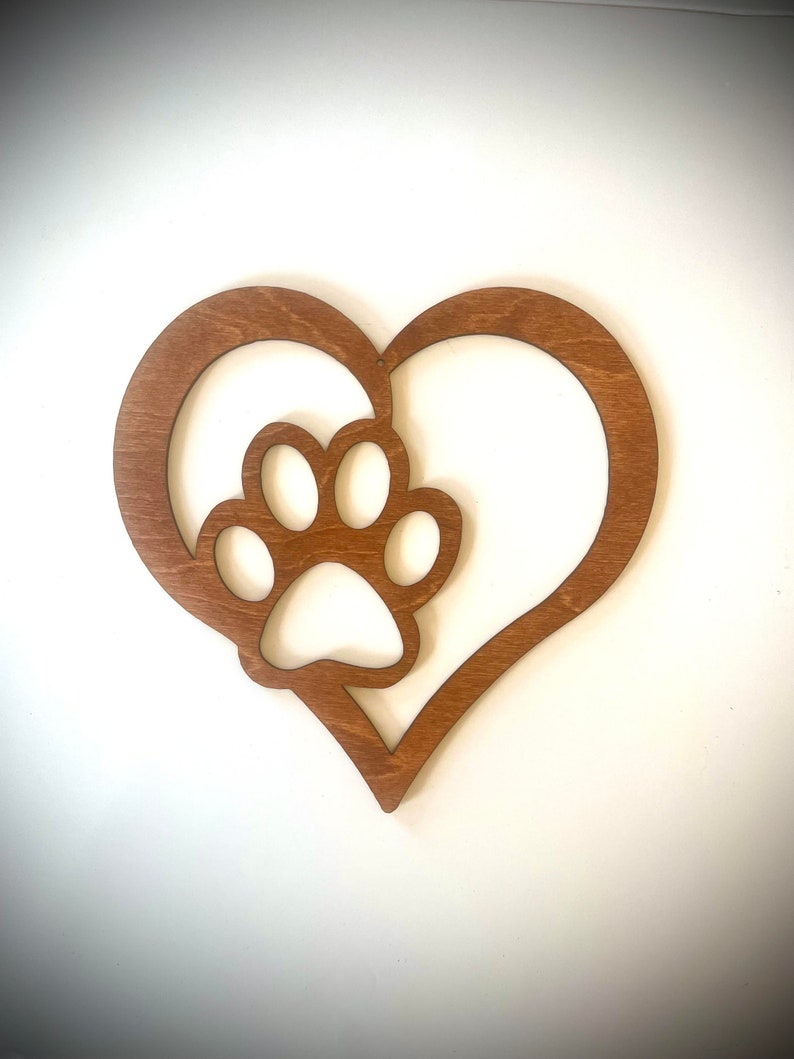 Dog Paw Heart Single Wall Panel Available in Natural or 11 Other ...