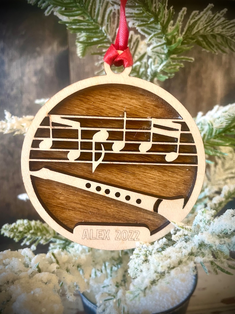 Clarinet 2-layer Personalized Laser Cut Wood Christmas Ornament, Gift ...