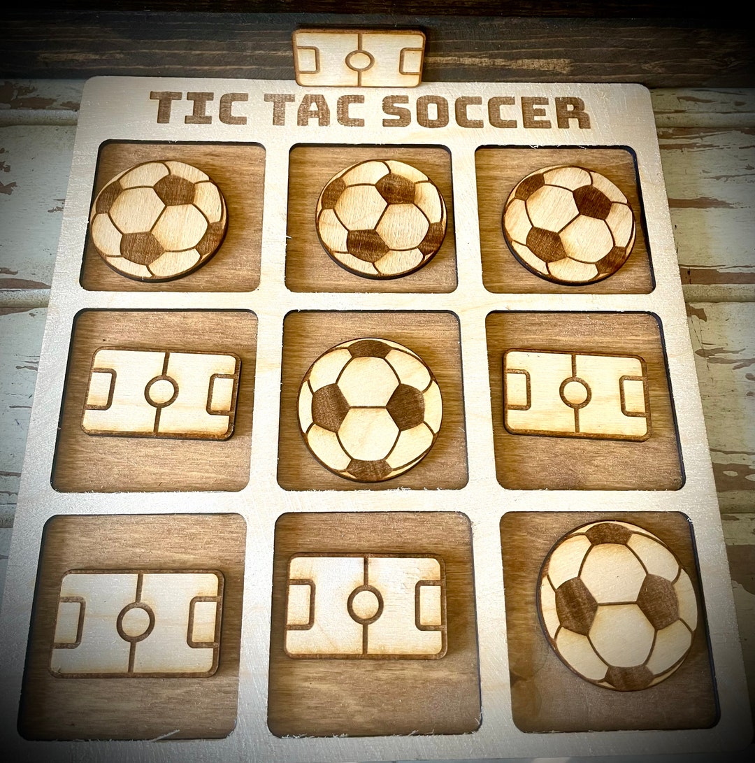 Soccer Game - Tic Tac Soccer. Laser Engraved and Cut Wood Soccer Game ...