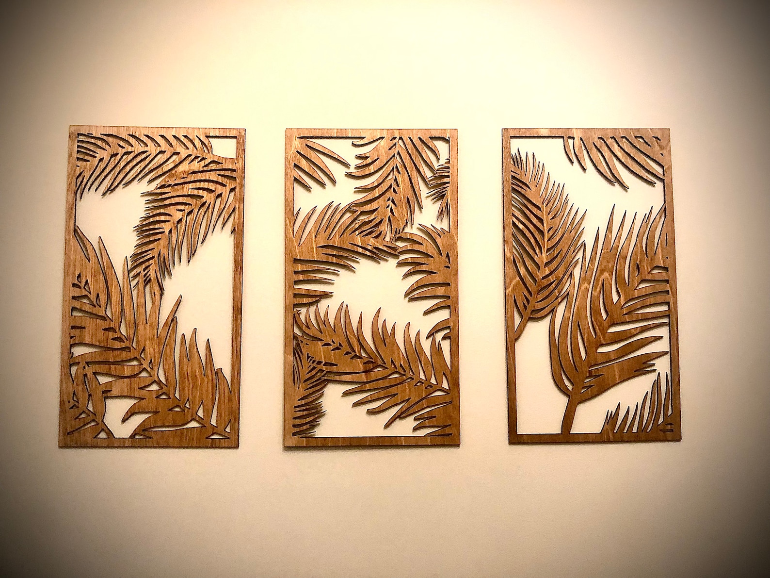 3 Piece Boho Palm Leaf Tree Wall Art Panels Available in 11 - Etsy