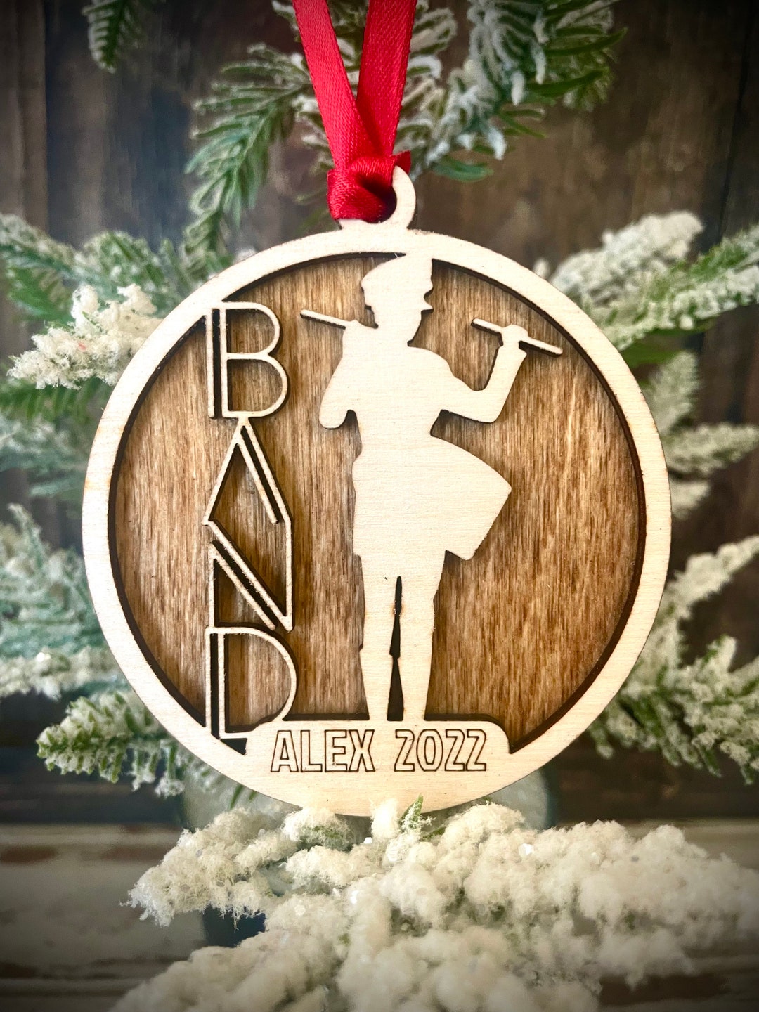 Marching Band Snare Drum Player 2-layer Personalized Laser Cut Wood ...