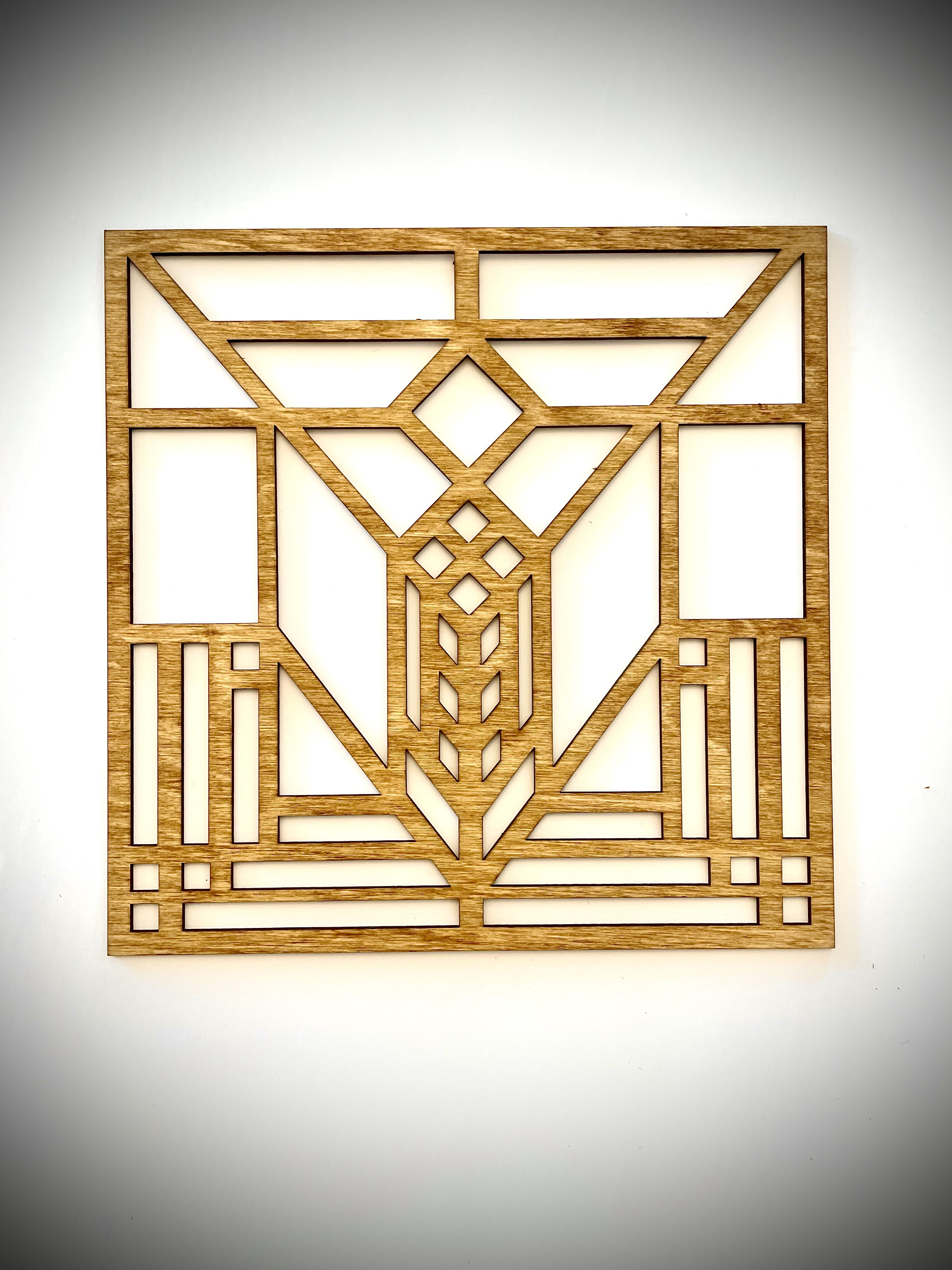 Boho Modern Frank Lloyd Wright-inspired Art Deco Geometry Wood Wall Art ...