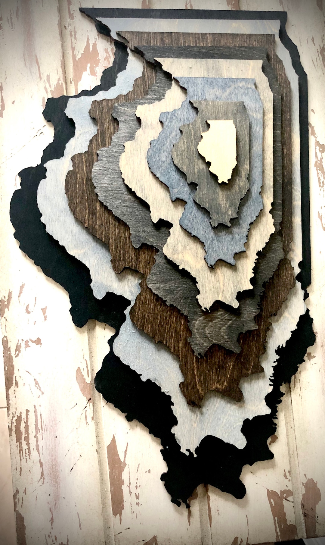Illinois Stacked State Wood 3D Table Art , Illinois Wall Art, Illinois ...