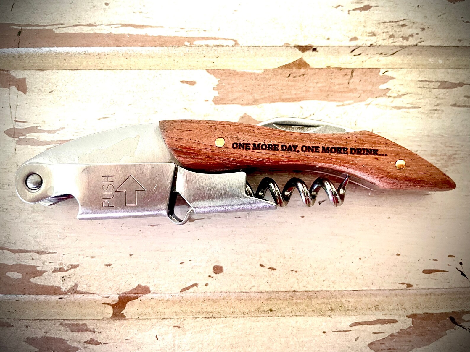 Custom Engraved Wood Wine Key Wine Opener Corkscrew - Etsy