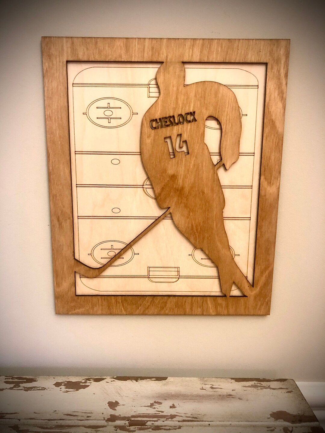 Custom Hockey Player Frame With Player Name and Number - Etsy