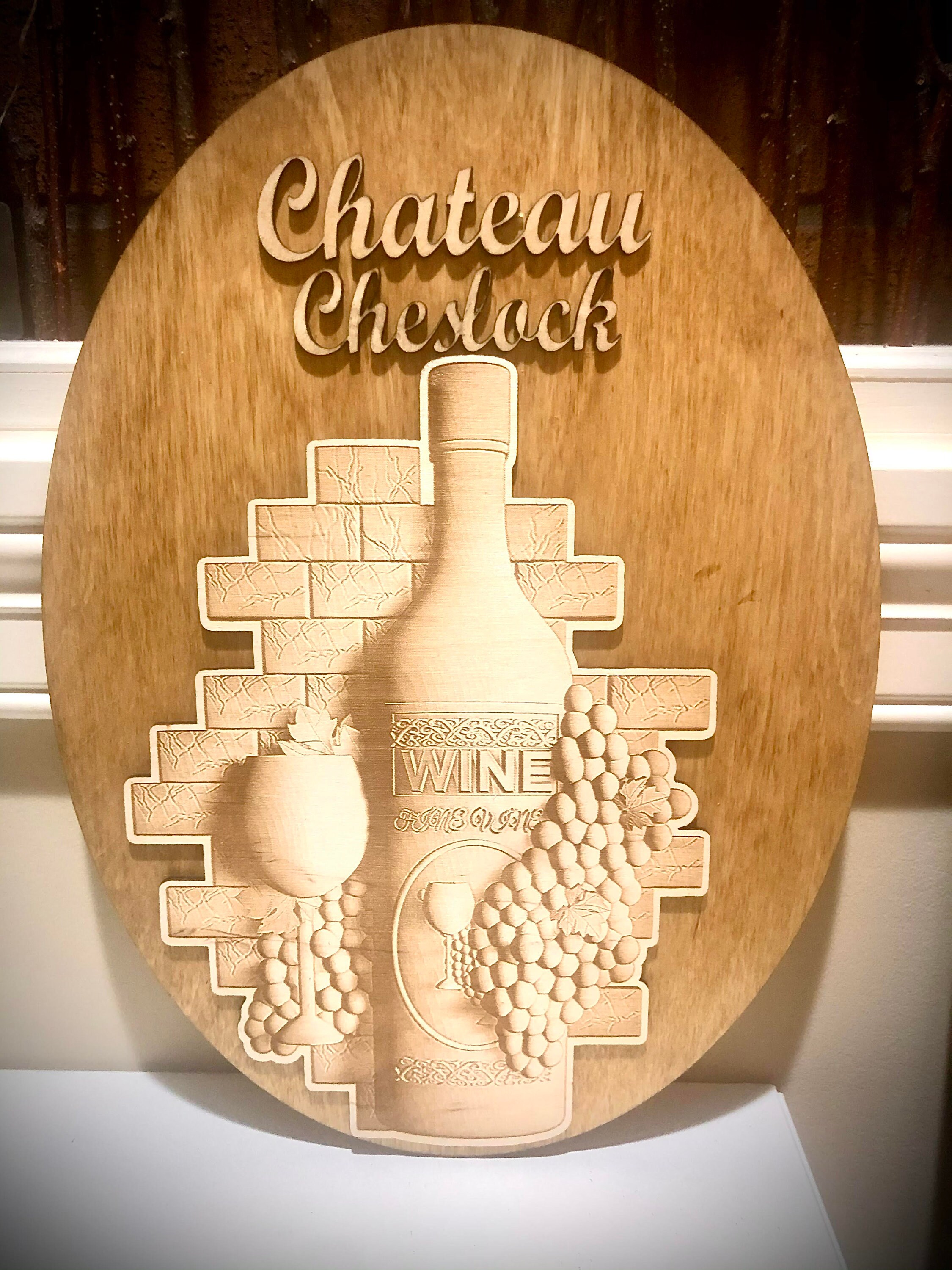Custom Chateau Wine Bar Sign 3D Engraved Wood - Etsy