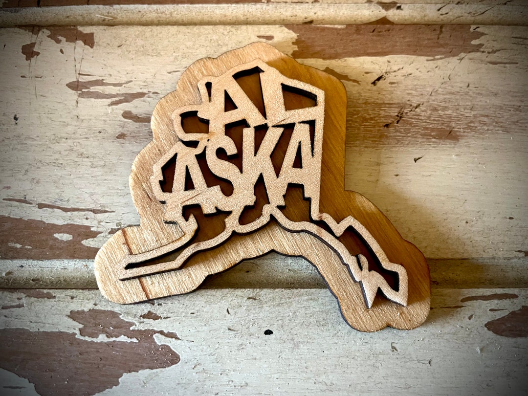 Alaska Word Art 2-layer Magnet - Etsy