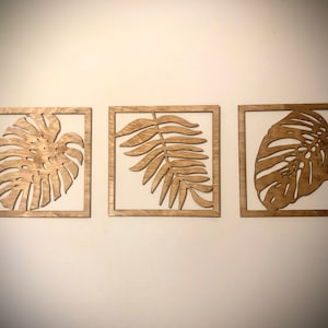 Tree Wall Art, 3 Panel Tropical Leaves in Multiple Sizes and Finishes ...