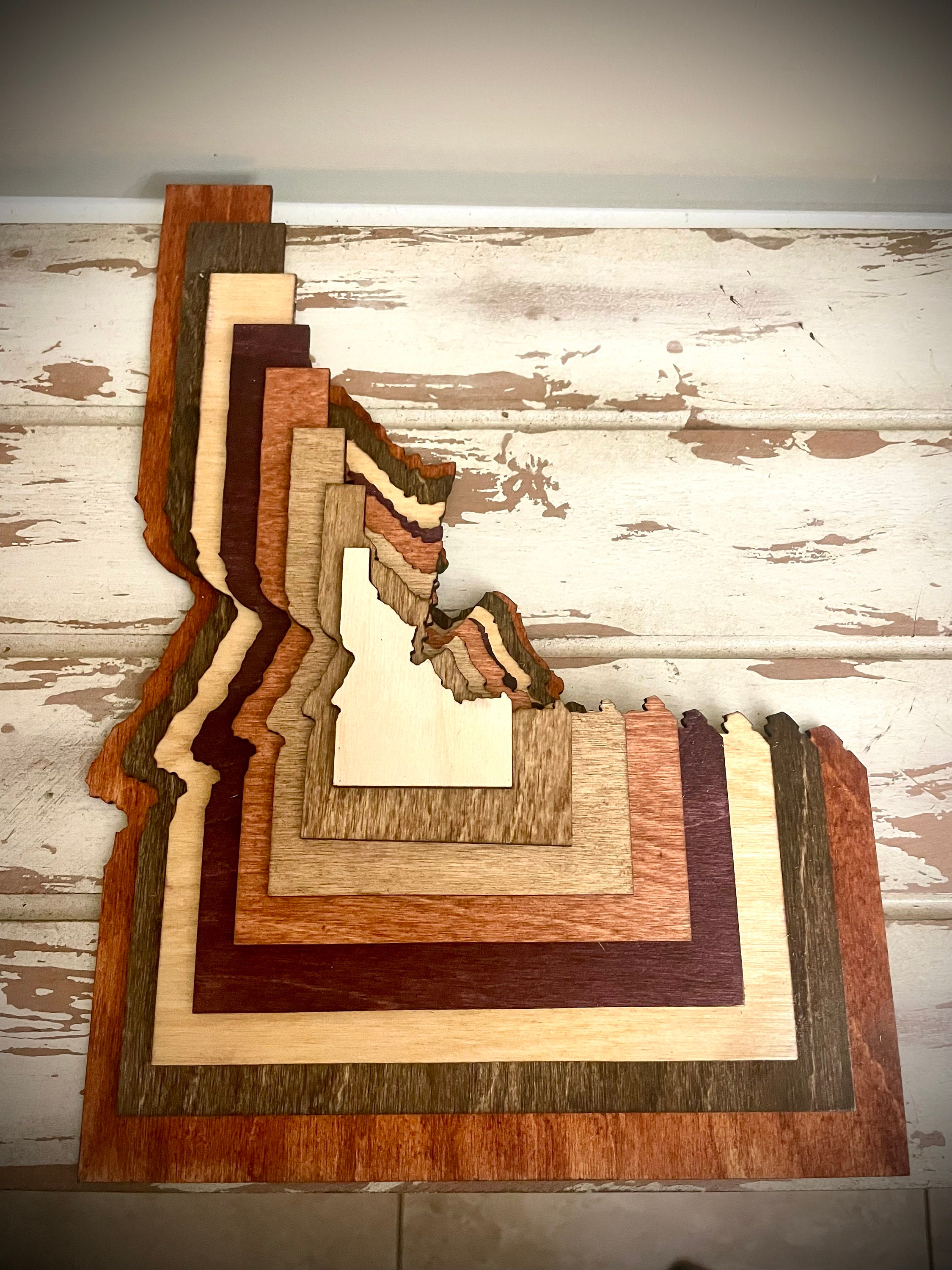 Idaho Stacked State Wood 3D Table Art Wall Art Multi-color - Etsy
