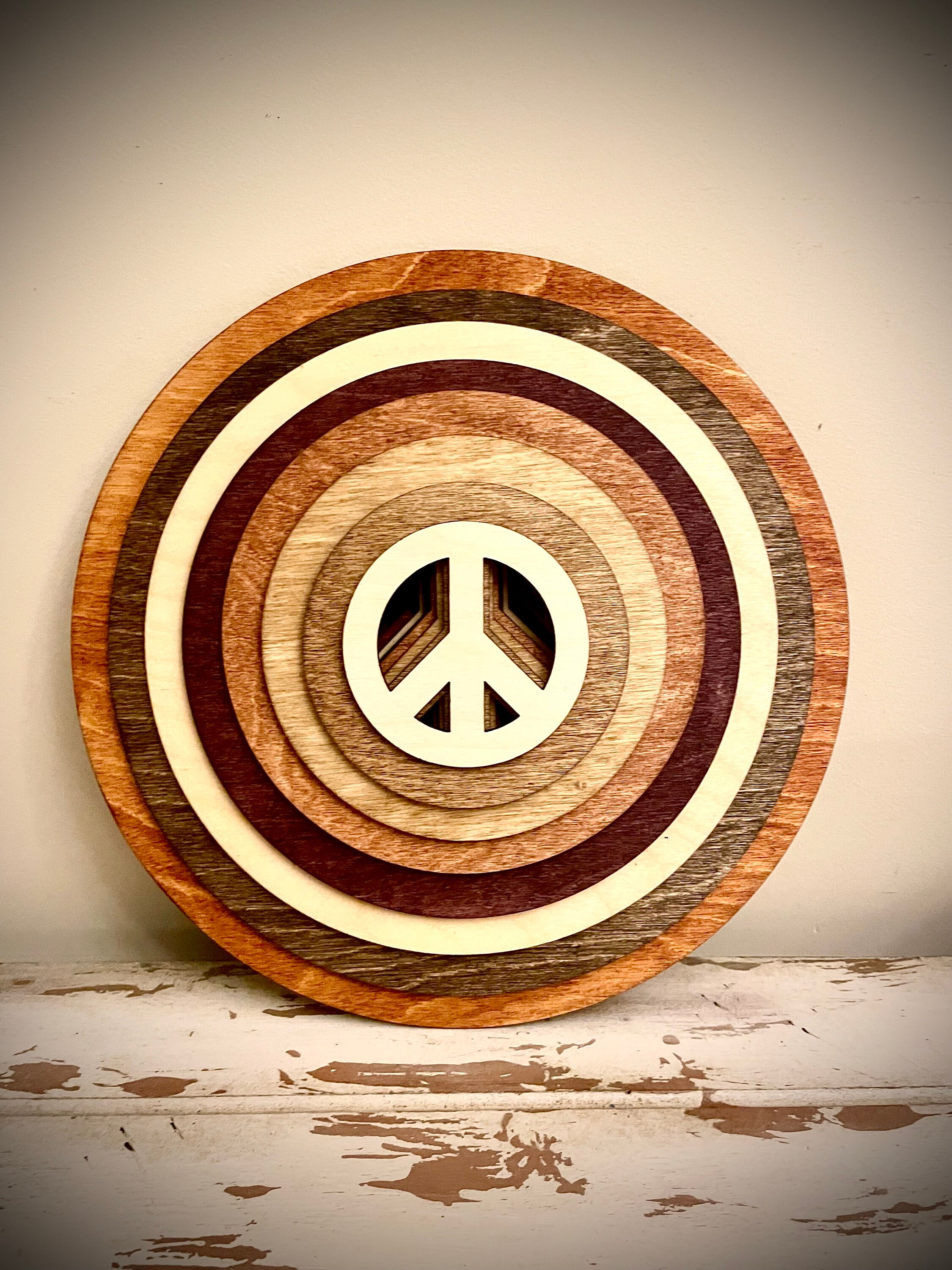 Stacked Peace Signs Wood 3D Table Art Wall Art Home Decor - Etsy