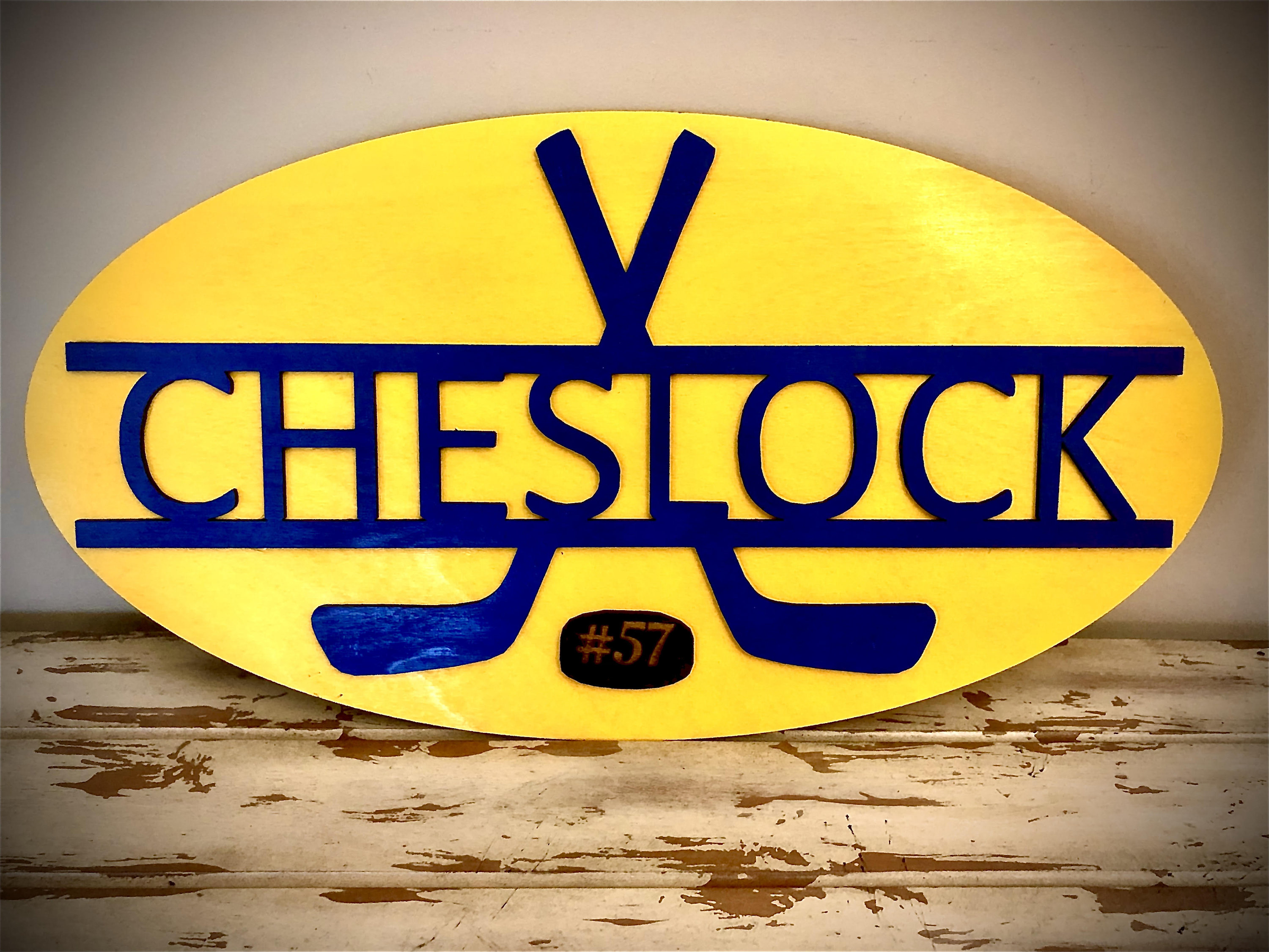 Sign Made Out Of Hockey Sticks