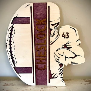 Personalized Custom Football Sign / Plaque With Player Name and Number ...