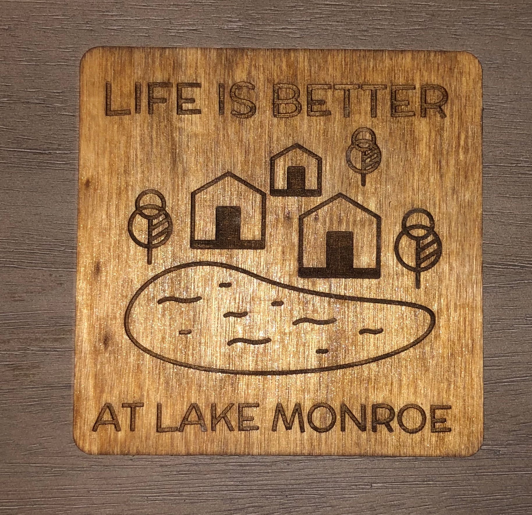 Set of 4 Custom Lake/ Lake House Coasters - Etsy