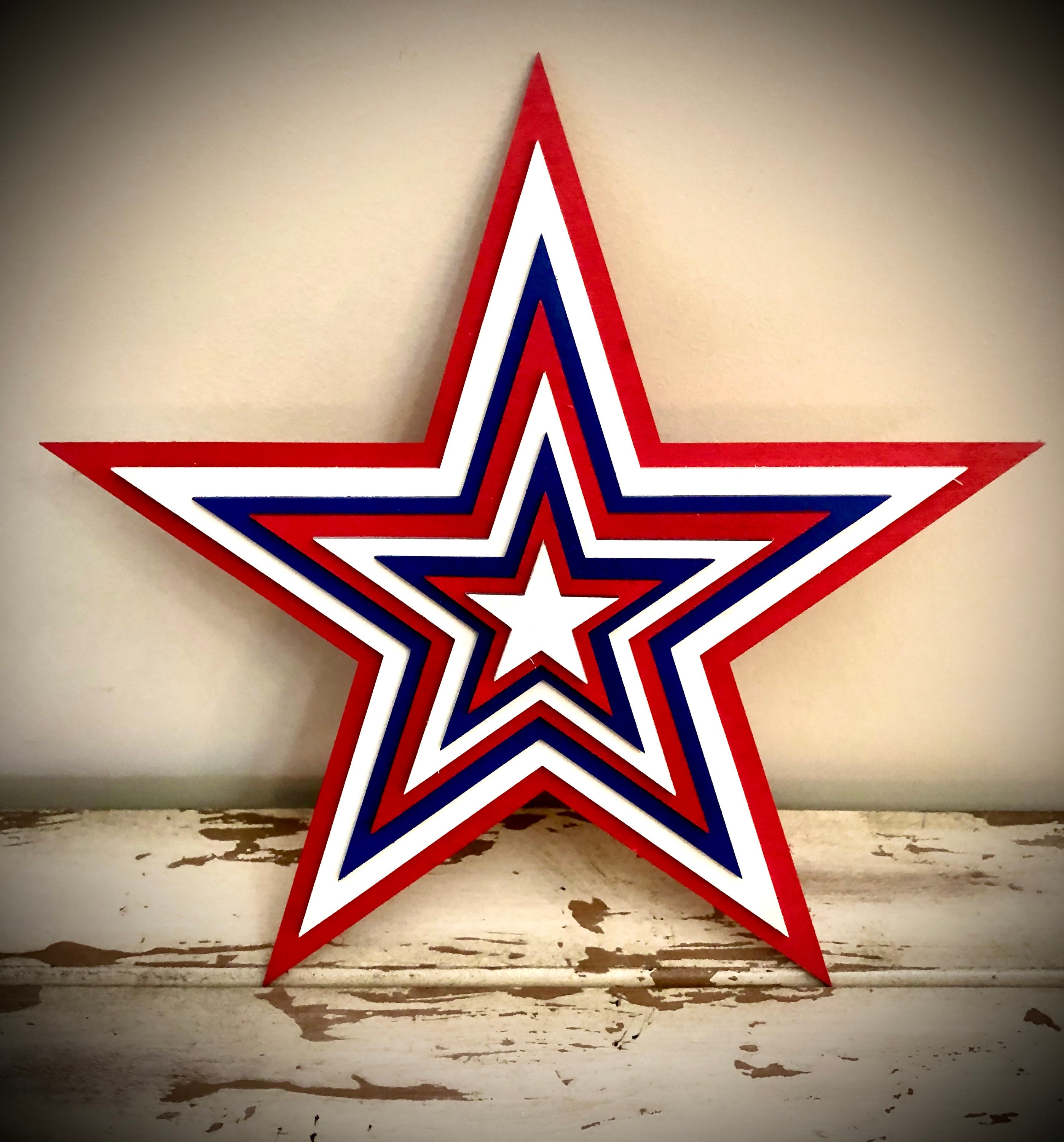 Stacked Stars Wood Decoration Multi Color - Etsy