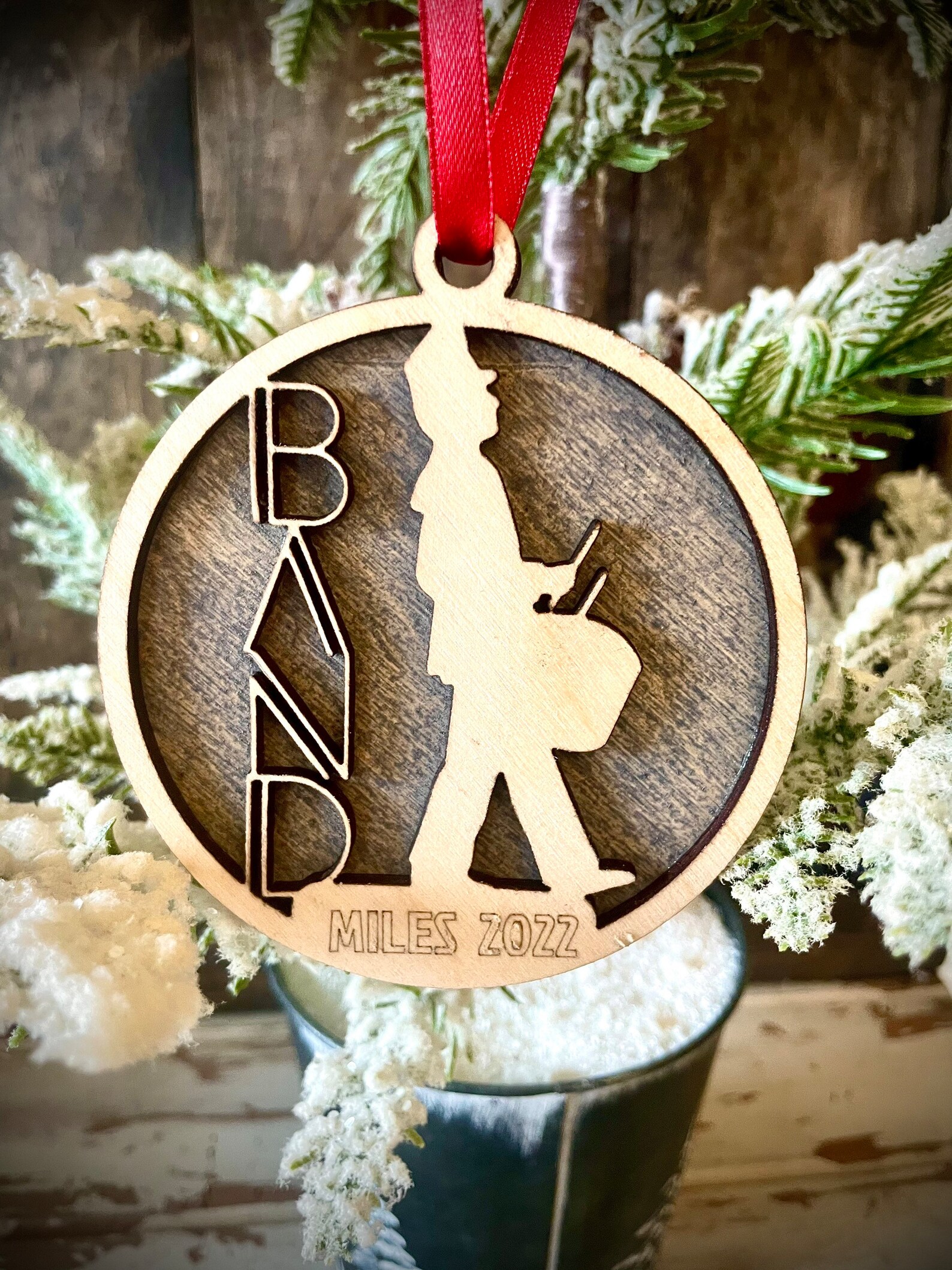 Marching Band Snare Drum Player 2-layer Personalized Laser Cut Wood ...