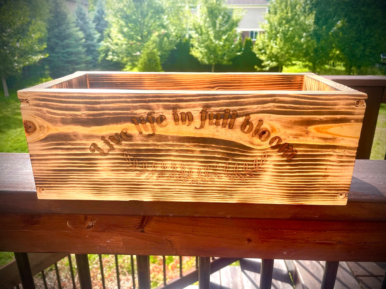 Rustic Flower Box / Planter Box Available in 2 Sizes Custom - Etsy