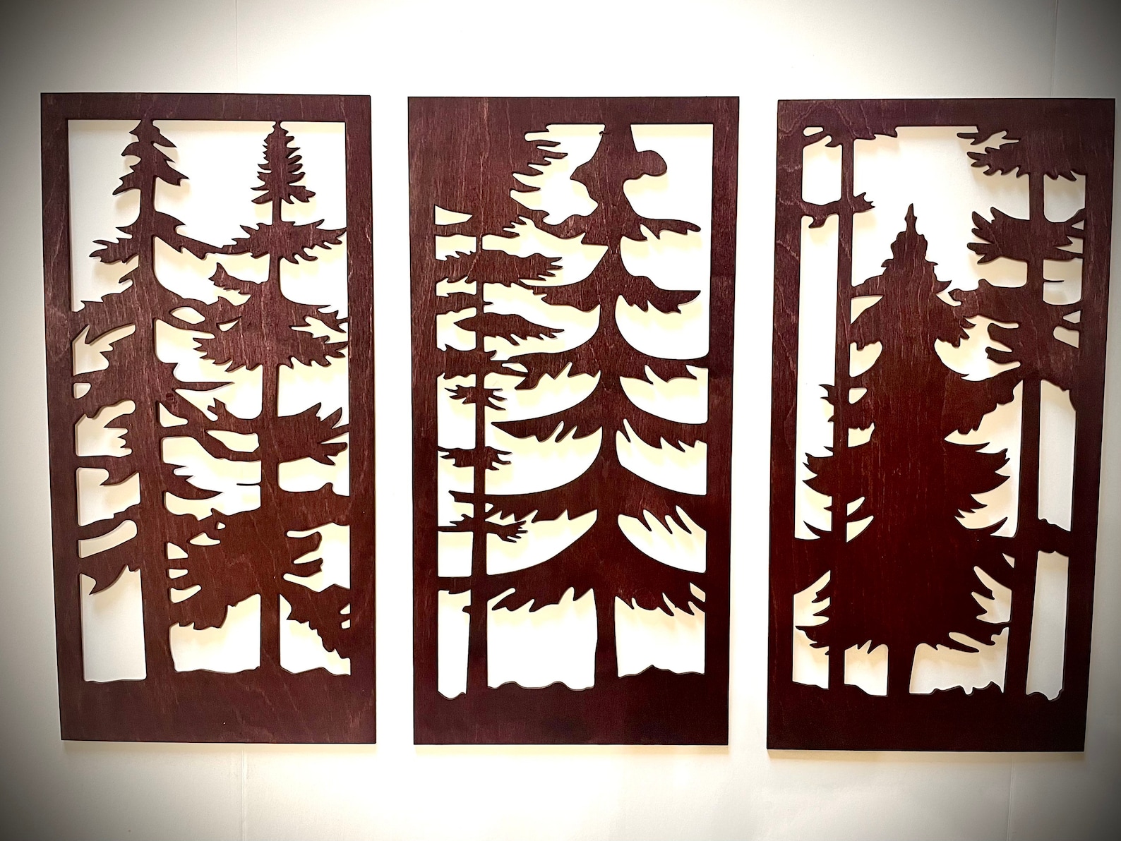 Pine Tree Forest Wall Art, 3 Panel Available in Multiple Sizes and ...