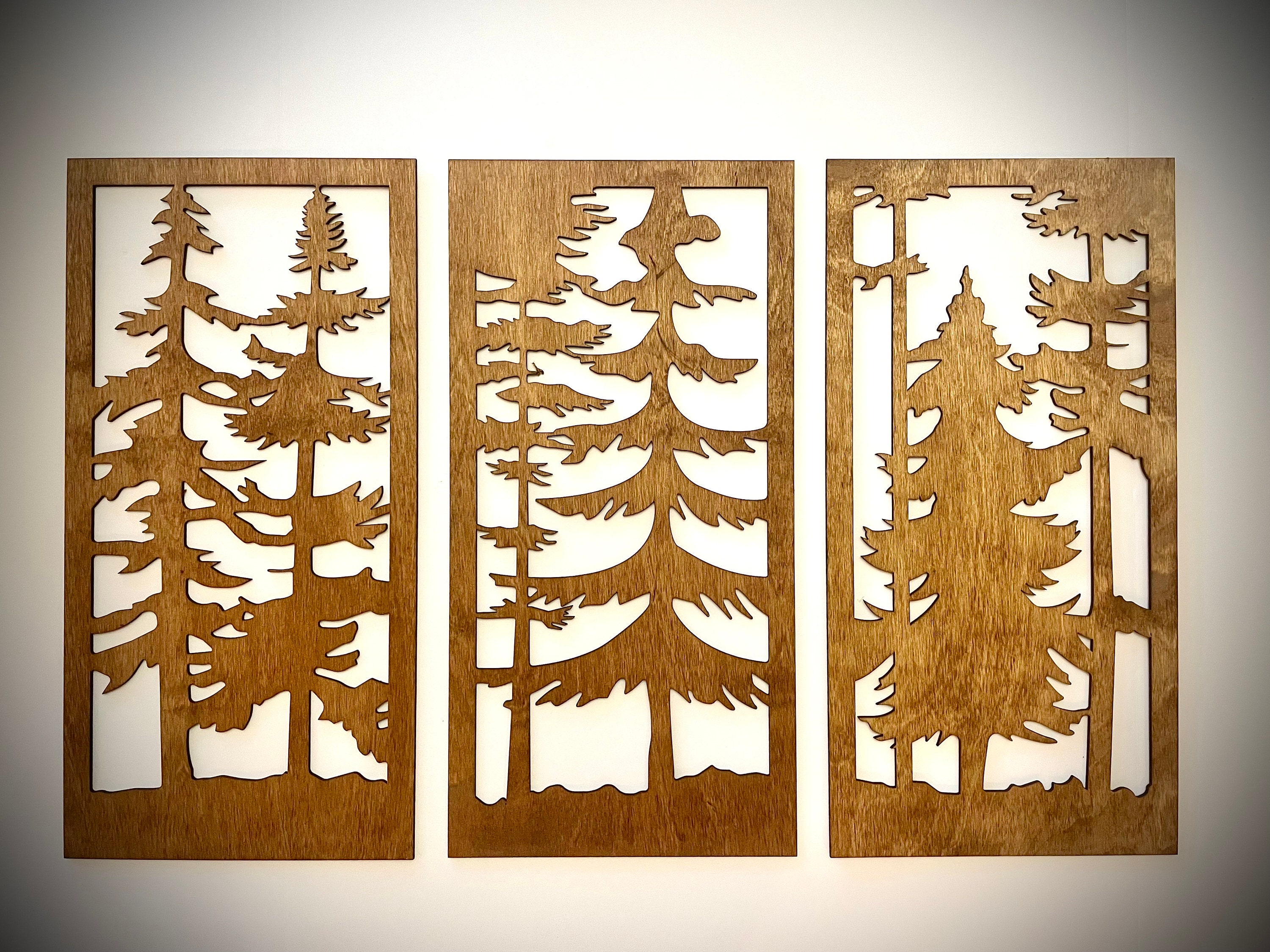 Pine Tree Forest Wall Art, 3 Panel Available in Multiple Sizes and ...