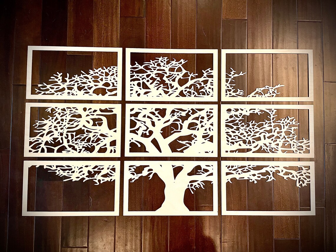 Boho GIANT 9 Panel Tree of Life a Wood Wall Art 52.5 X | Etsy