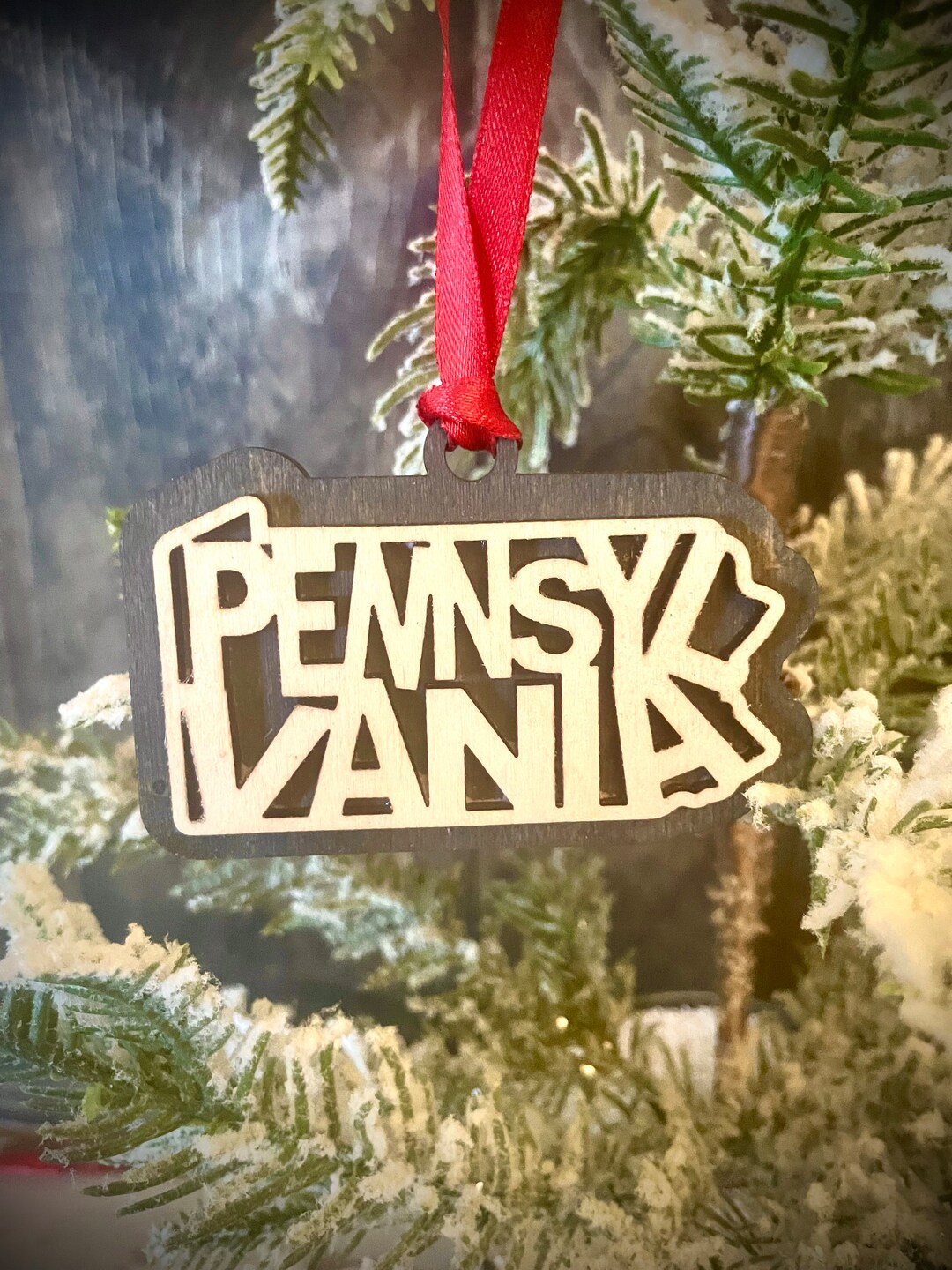 Pennsylvania Word Art 2-layer Ornament Laser Cut Wood Ornament ...