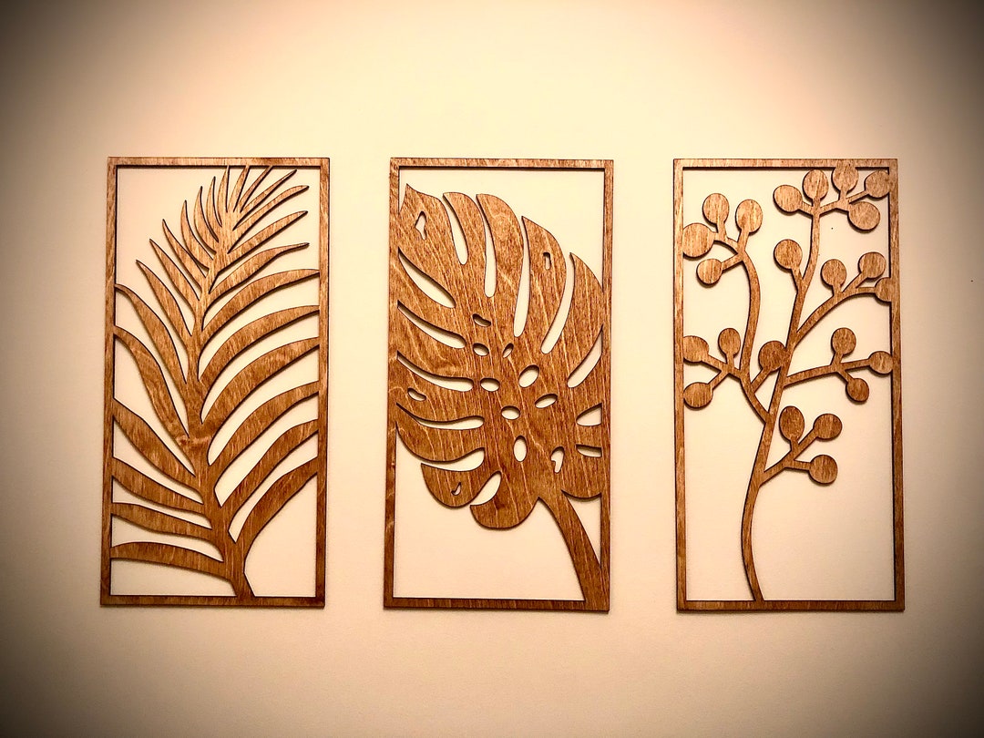 Tree / Leaf Variety Wall Art, 3 Panel Available in Multiple Sizes and ...
