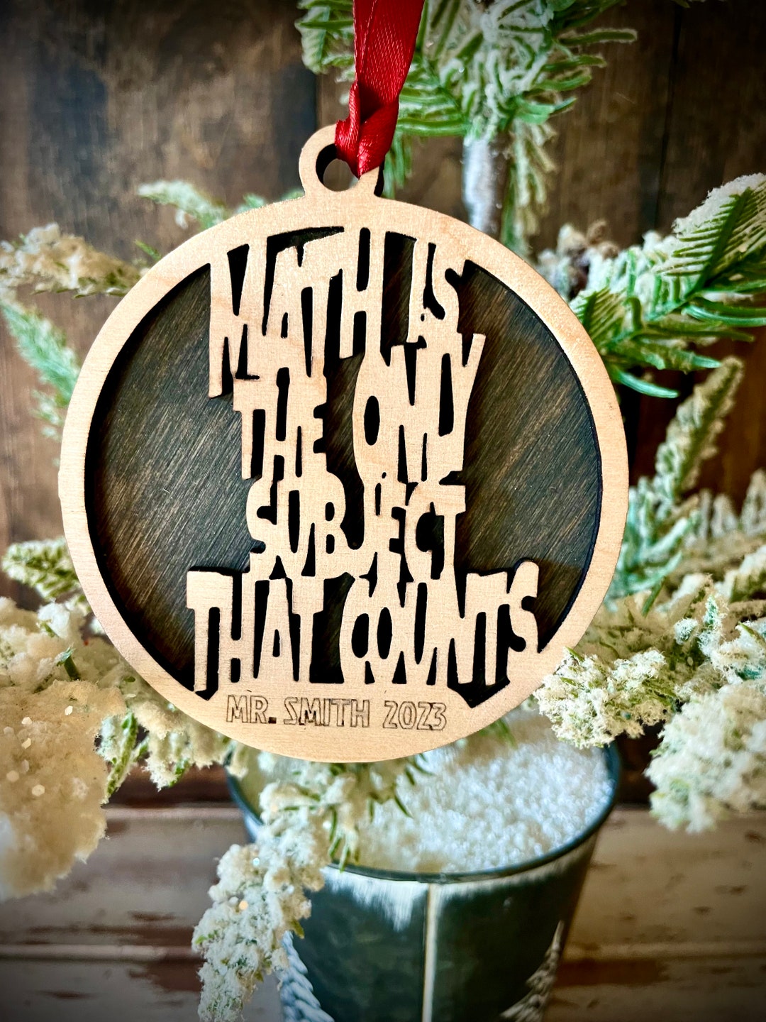 Math is the Only Subject That Counts 2 Layer Personalized Laser Cut ...