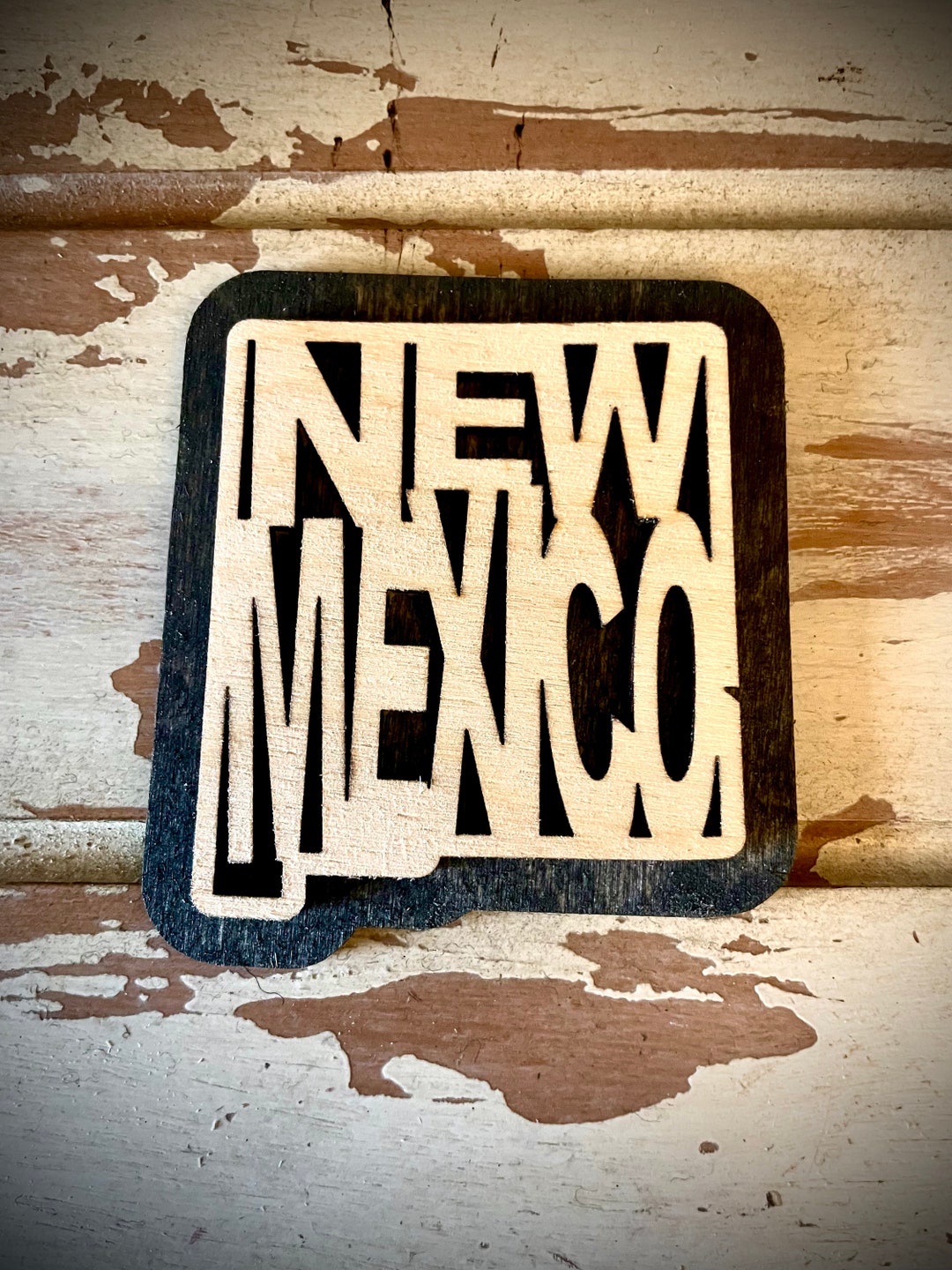 New Mexico Word Art 2-layer Laser Cut Wood Magnet Available Unfinished ...