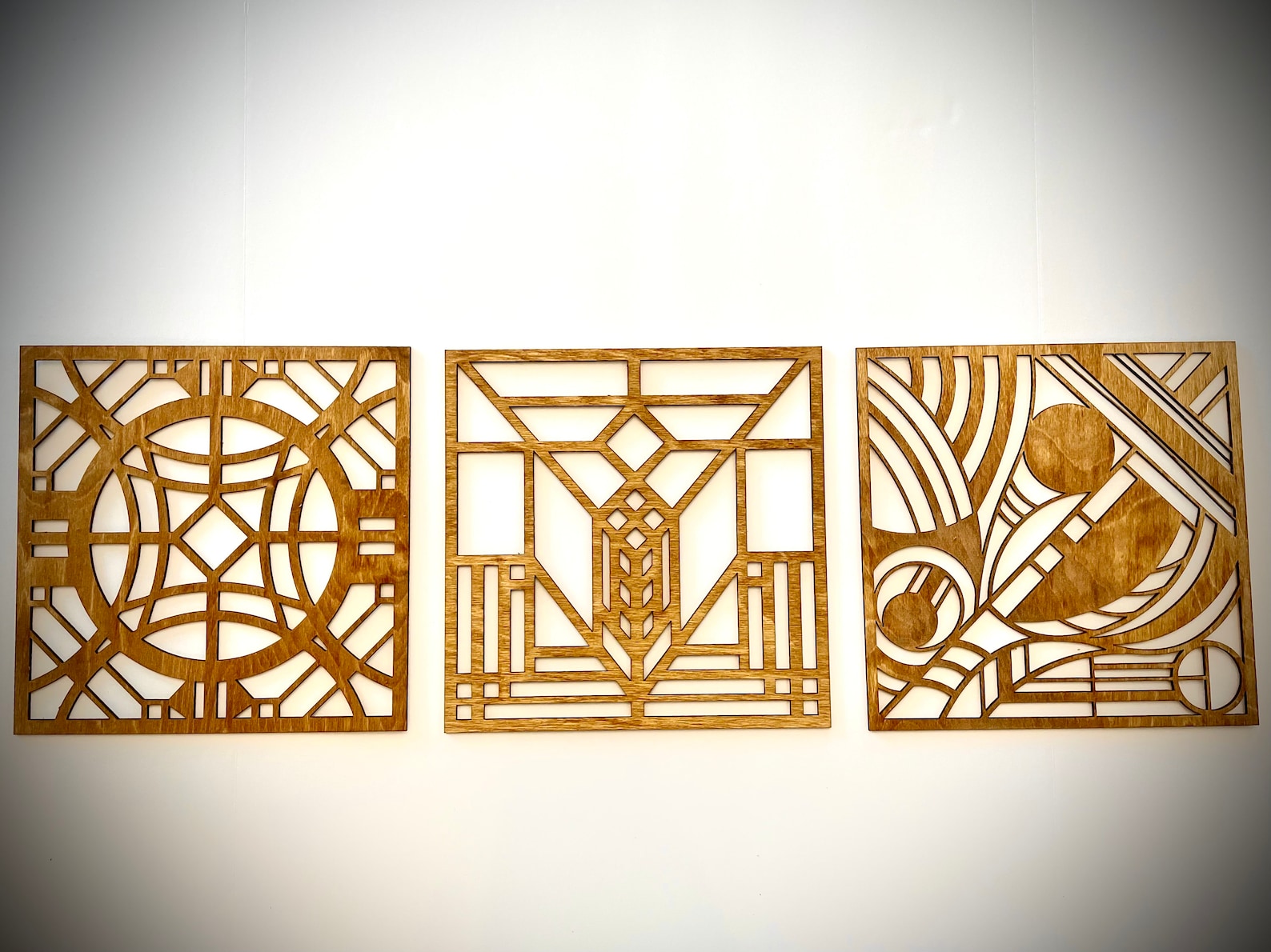 Boho Modern Frank Lloyd Wright-inspired Art Deco Geometry Wood - Etsy