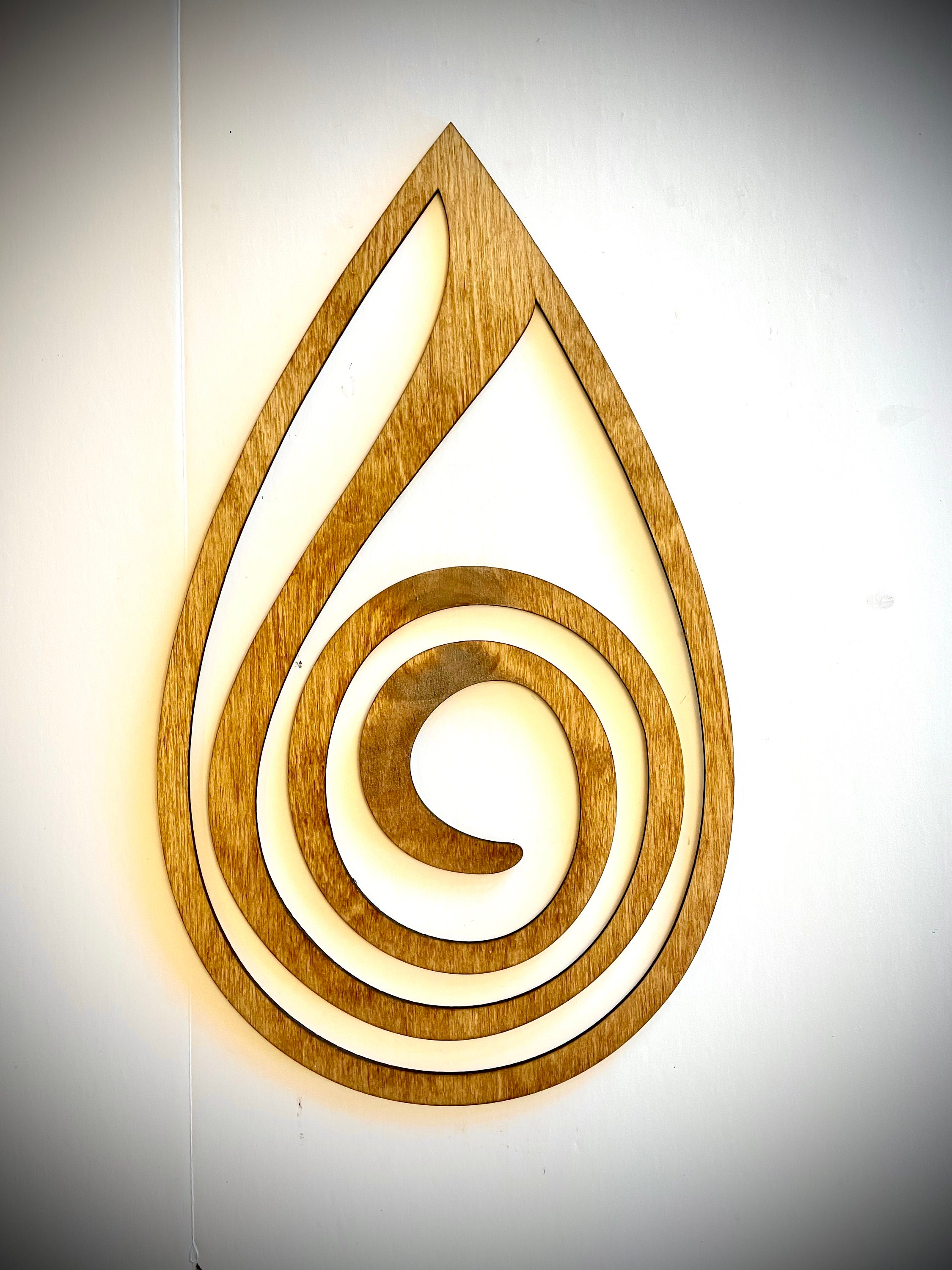 Boho 4 Elements Teardrop Shape Earth Water Wind Fire Wood Wall Art, 4 ...