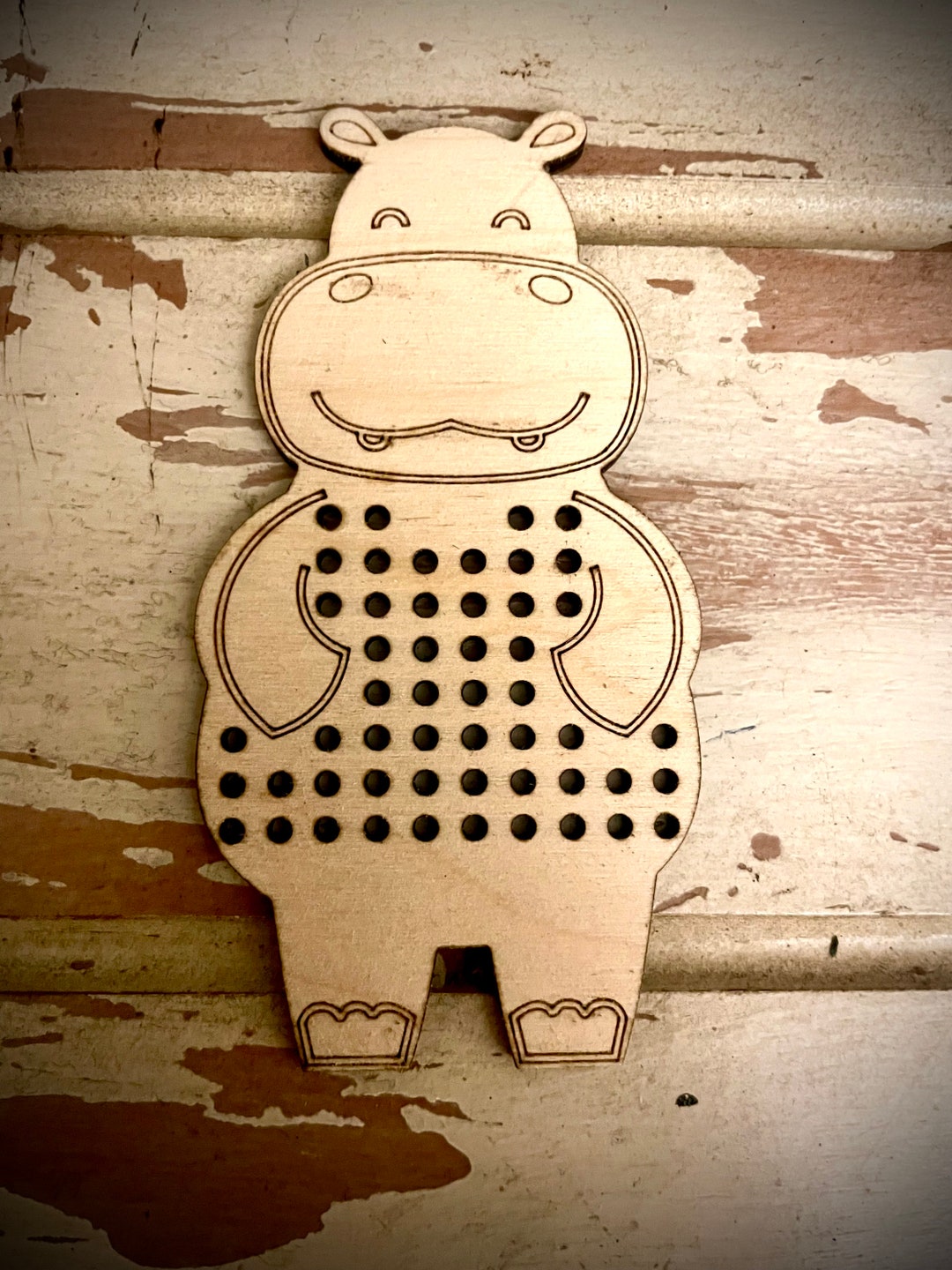 Cross Stitch Hippo Hippopotamus Wood Blanks Available in Assorted ...
