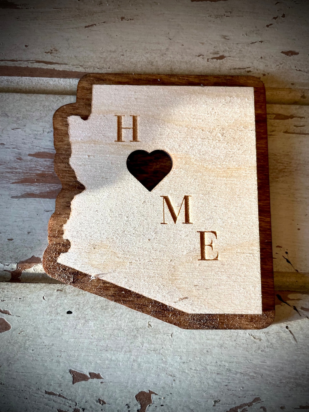 Arizona HOME 2-layer State Outline Laser Cut Wood Magnet Available ...