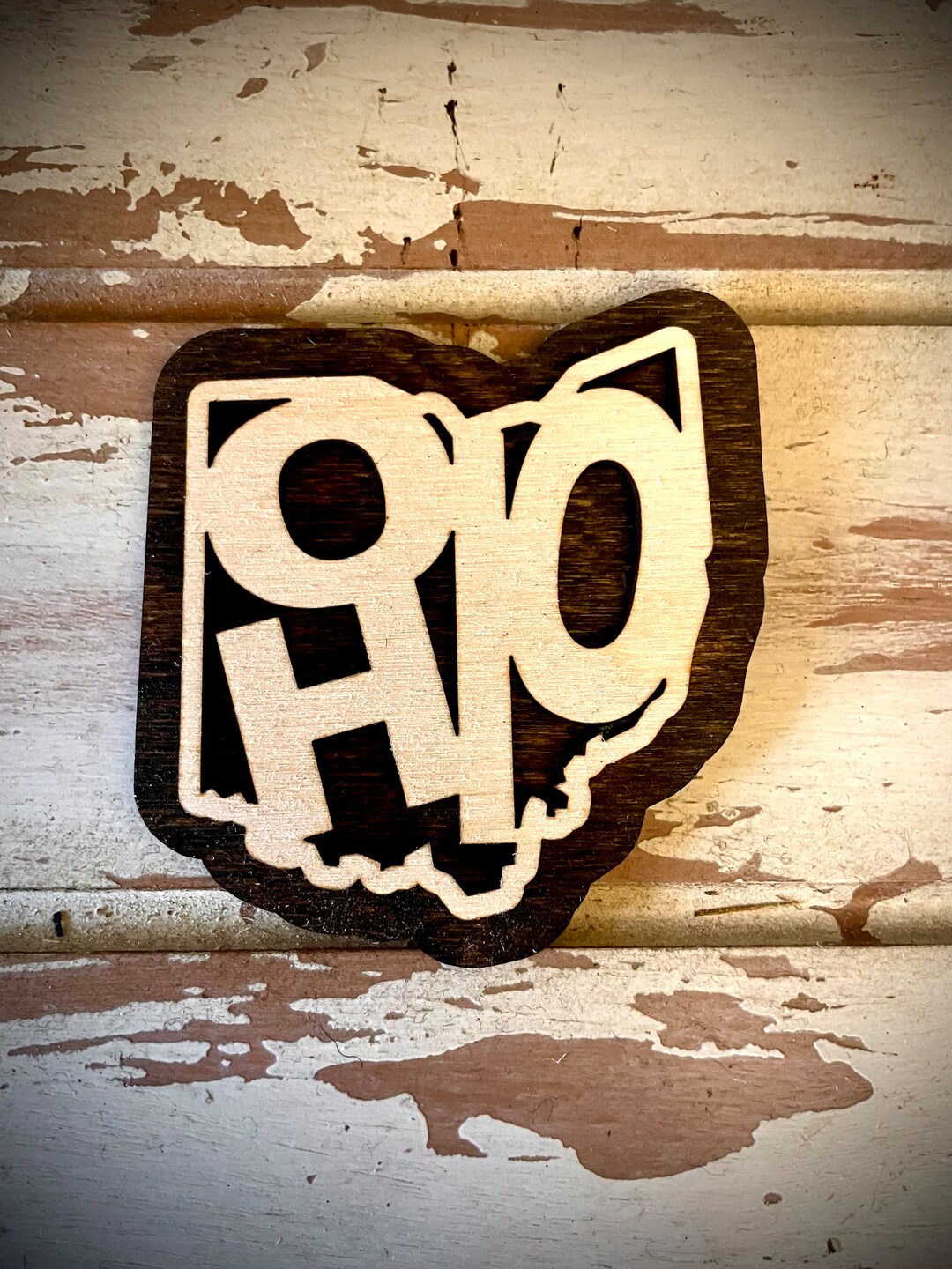 Ohio Word Art 2-layer Laser Cut Wood Magnet Available Unfinished or 11 ...