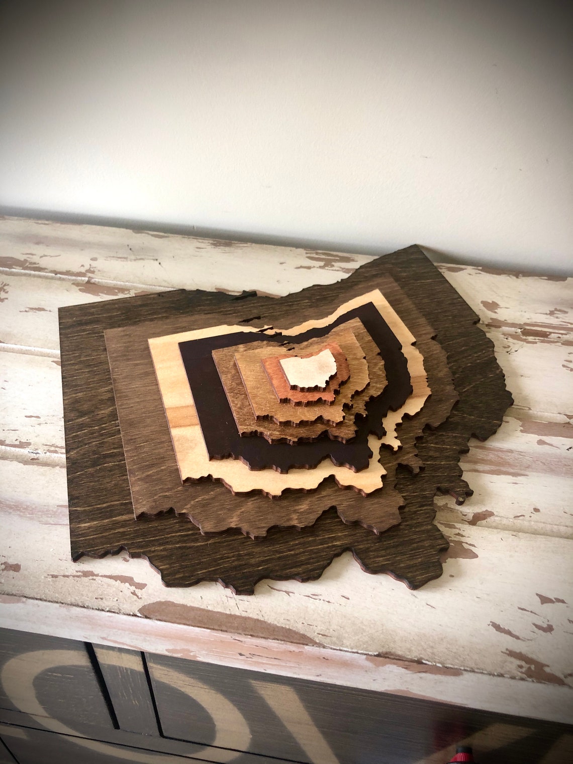 Ohio Stacked State 3D Wood Table Art, Ohio Wall Art, Ohio Home Decor ...